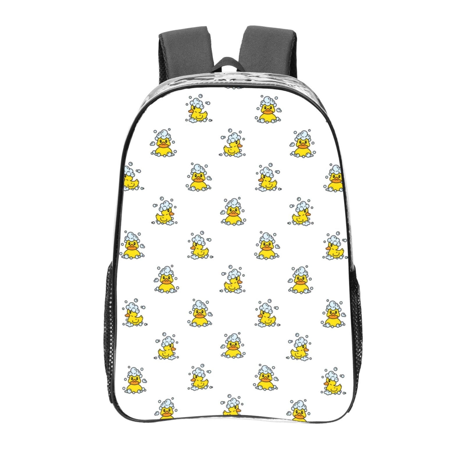 Susaid Rubber Duck Showe Print Clear Backpack See Through Transparent ...