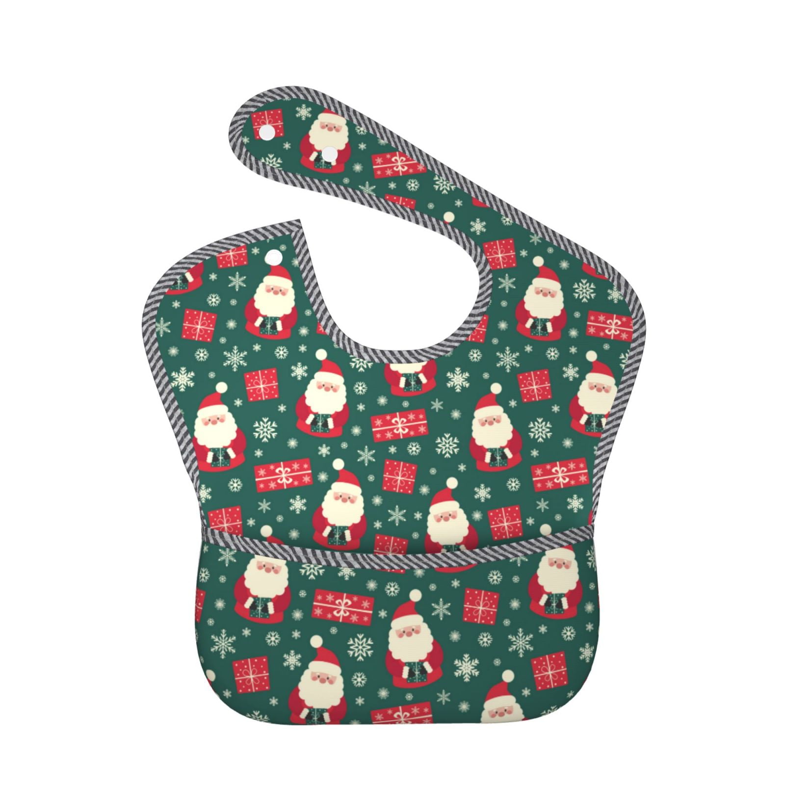 Susaid Santa Claus Print Bibs for Babies Toddlers Adjustable Waterproof ...