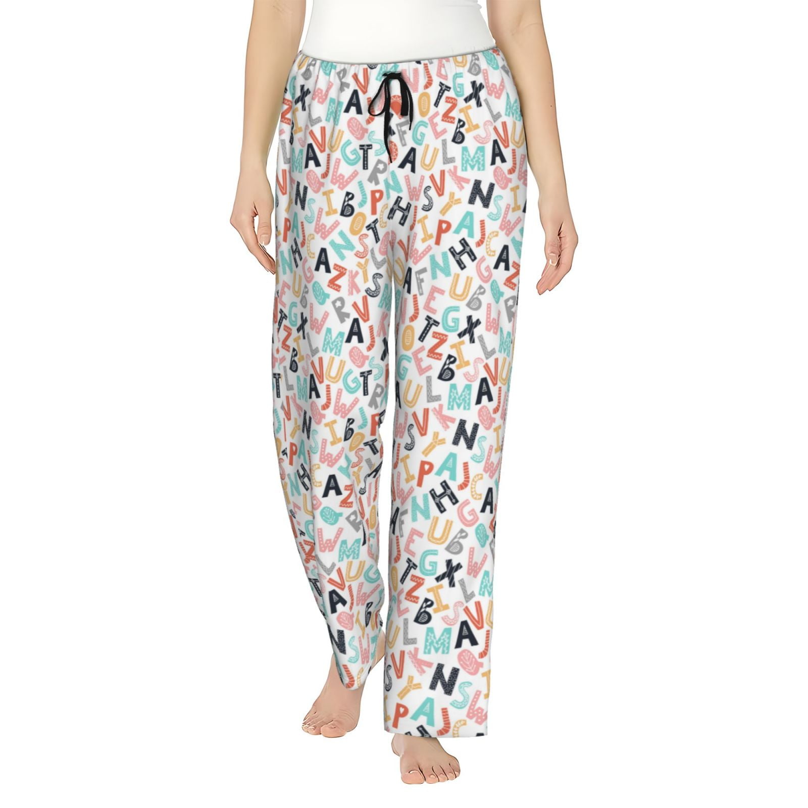 Susaid Scandinavian Alphabet1 Print Women Relaxing Pajama Pants Comfy ...
