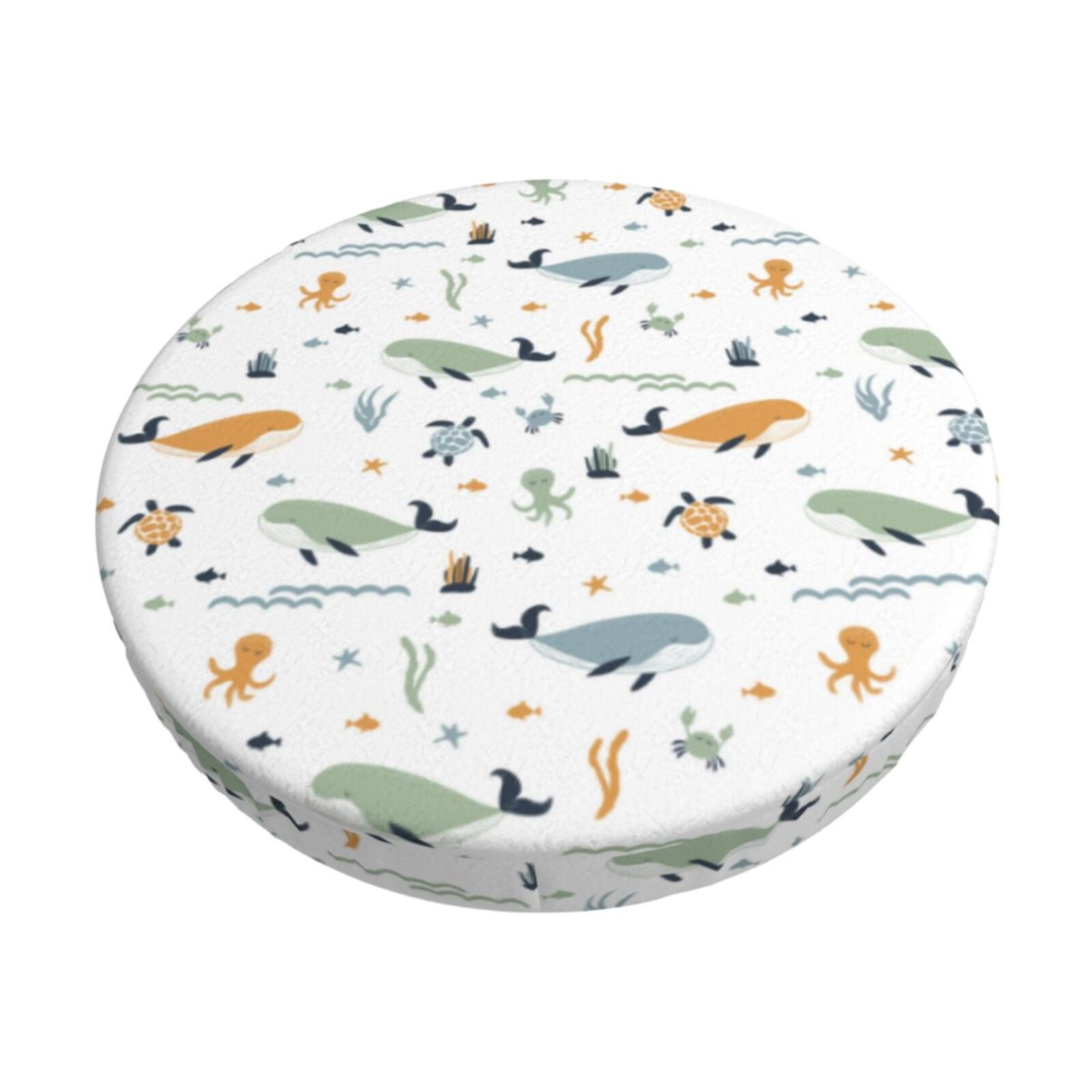 Susaid Sea Creatures Print Elastic Bar Stool Cover Personalized ...