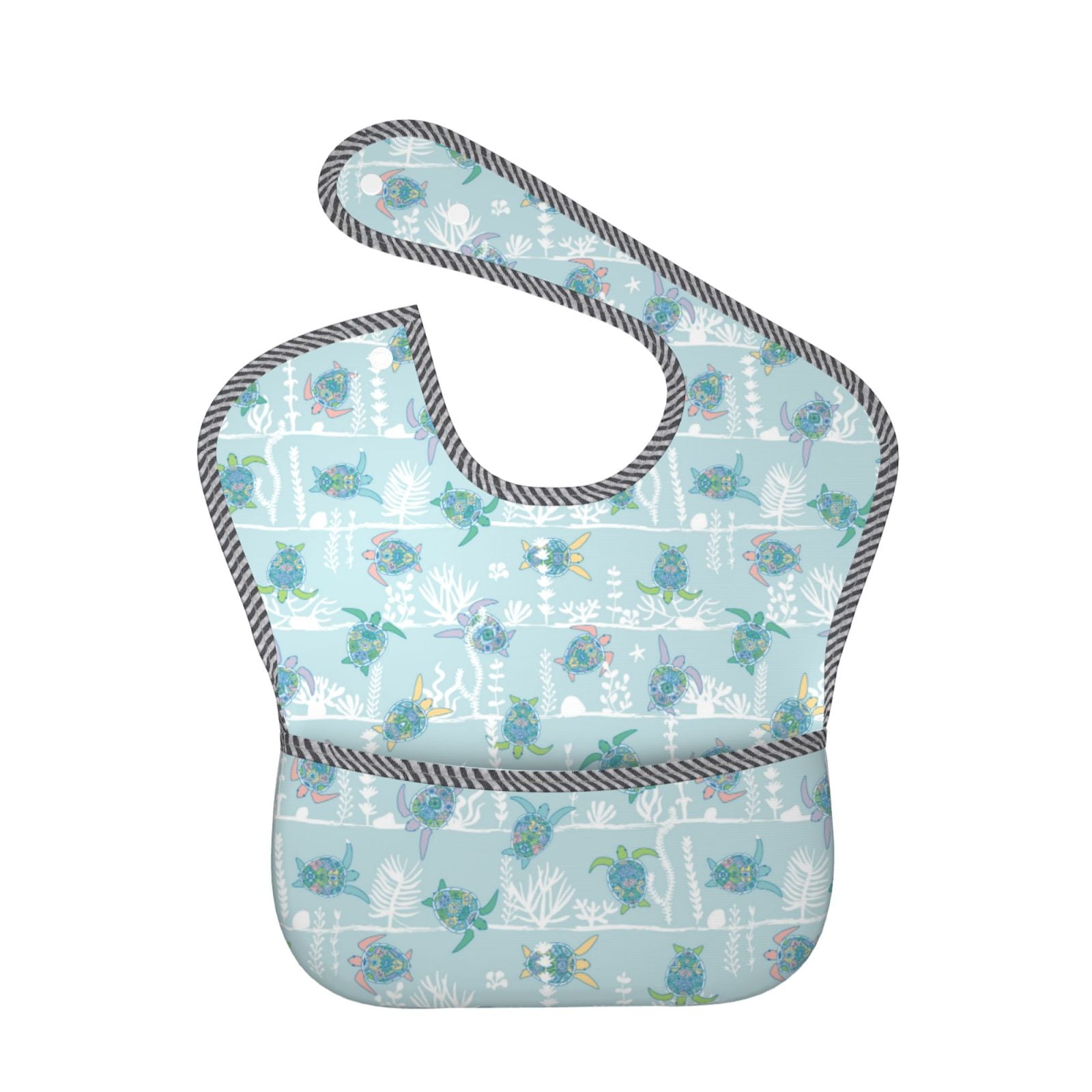 Susaid Sea Turtle Print Bibs for Babies Toddlers Adjustable Waterproof ...