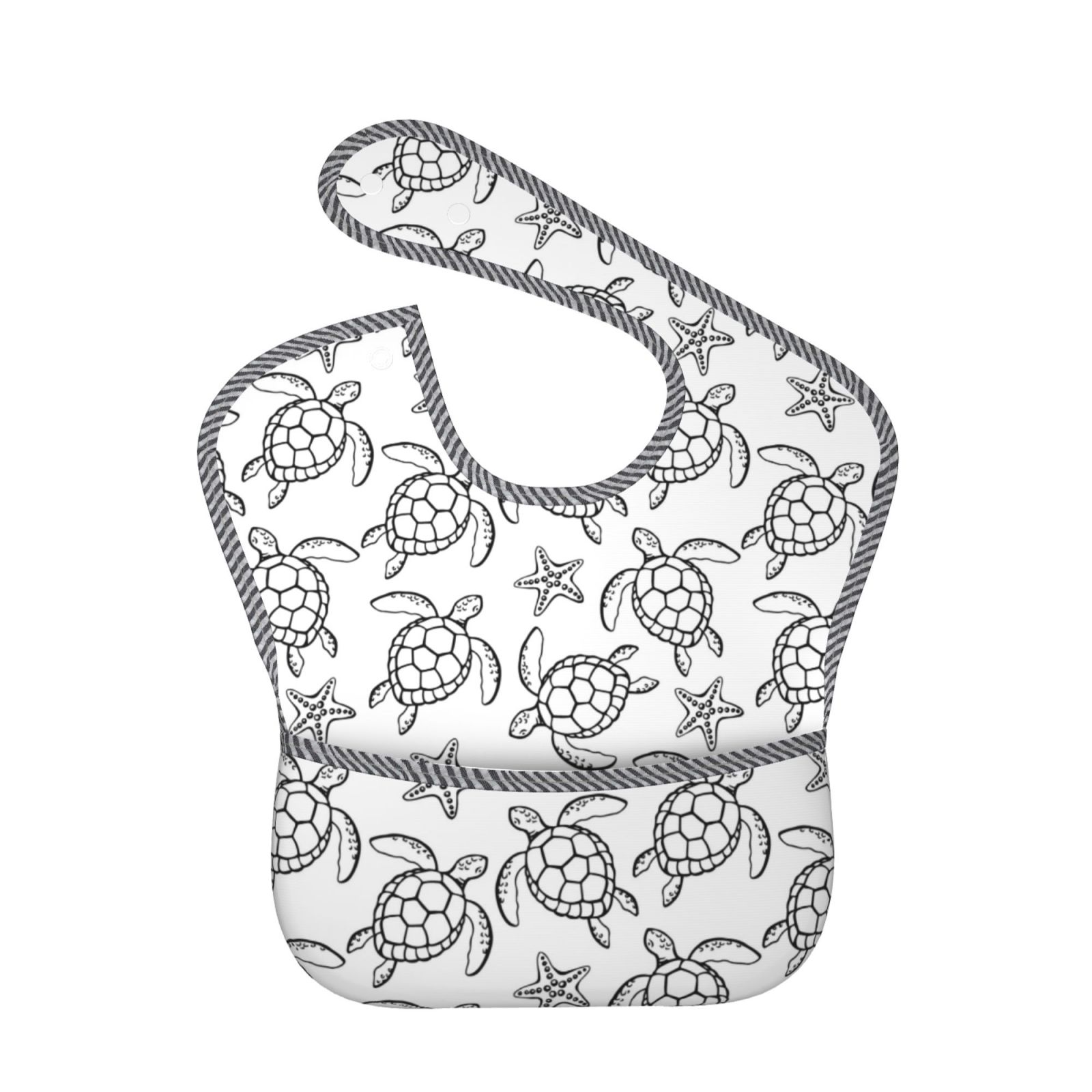 Susaid Sea Turtle Print Bibs for Babies Toddlers Adjustable Waterproof ...
