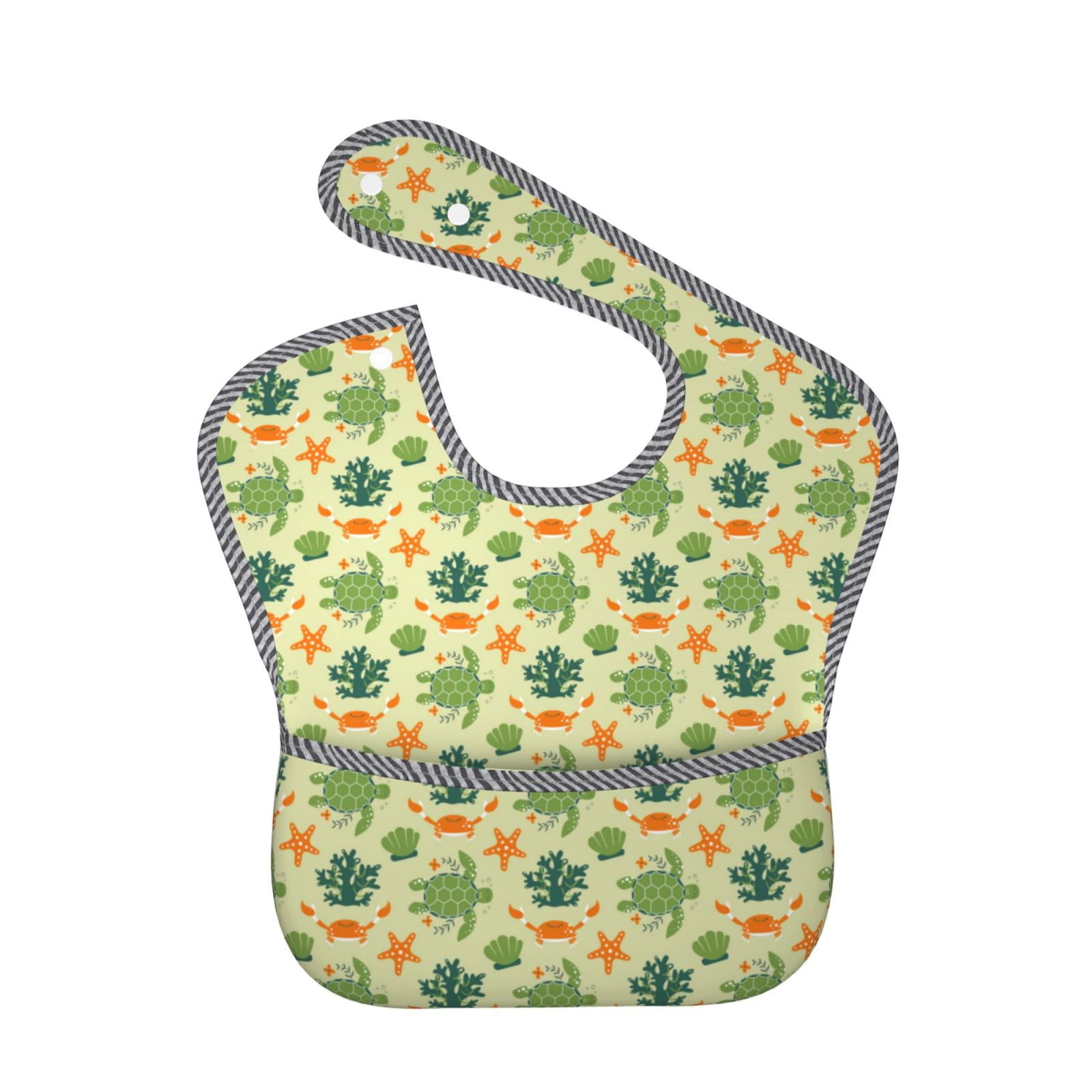 Susaid Sea Turtle Print Bibs for Babies Toddlers Adjustable Waterproof ...