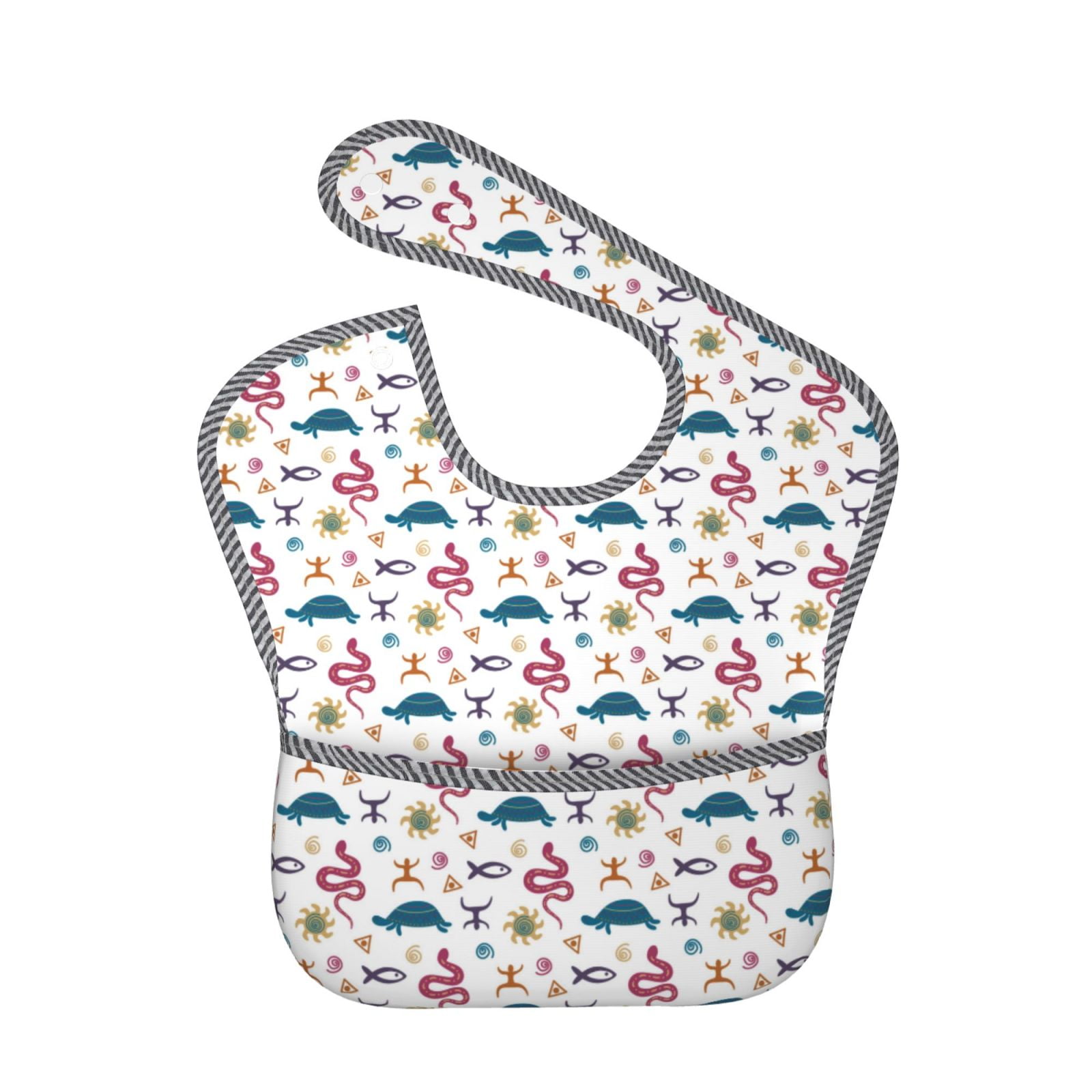 Susaid Sea Turtle Print Bibs for Babies Toddlers Adjustable Waterproof ...