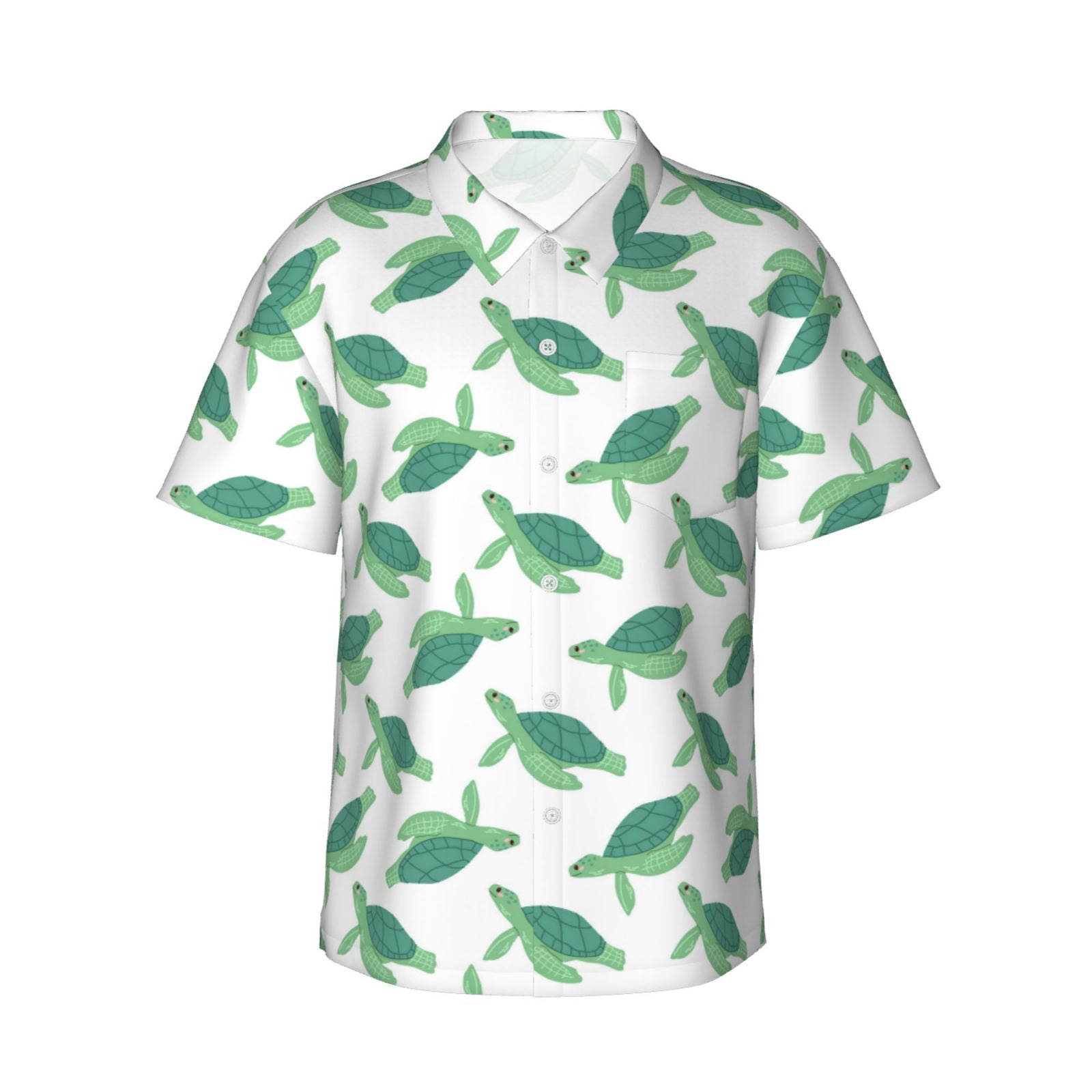 Susaid Sea Turtle Print Short Sleeve Shirts Button Down Casual Shirts ...