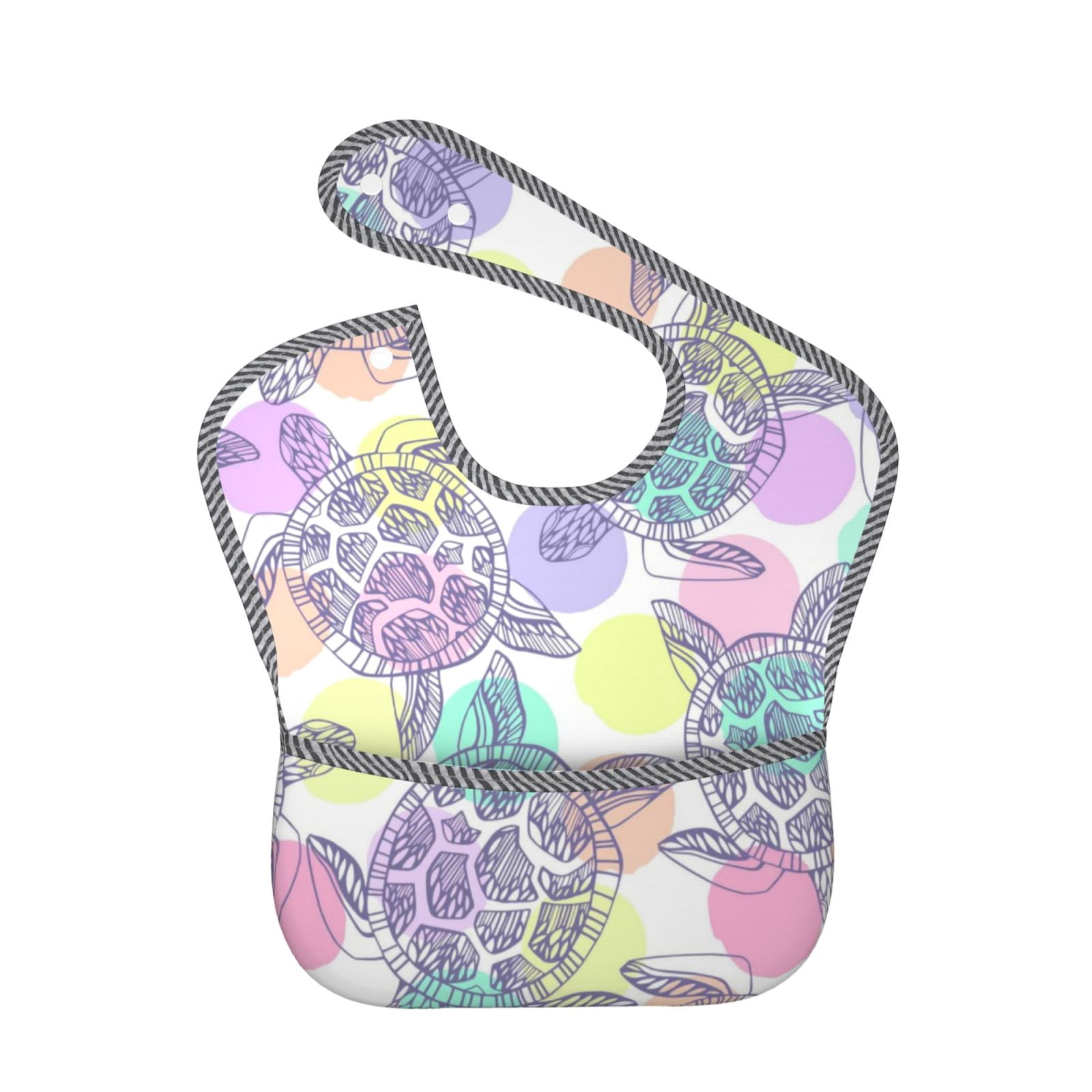 Susaid Sea Turtles Print Bibs for Babies Toddlers Adjustable Waterproof ...