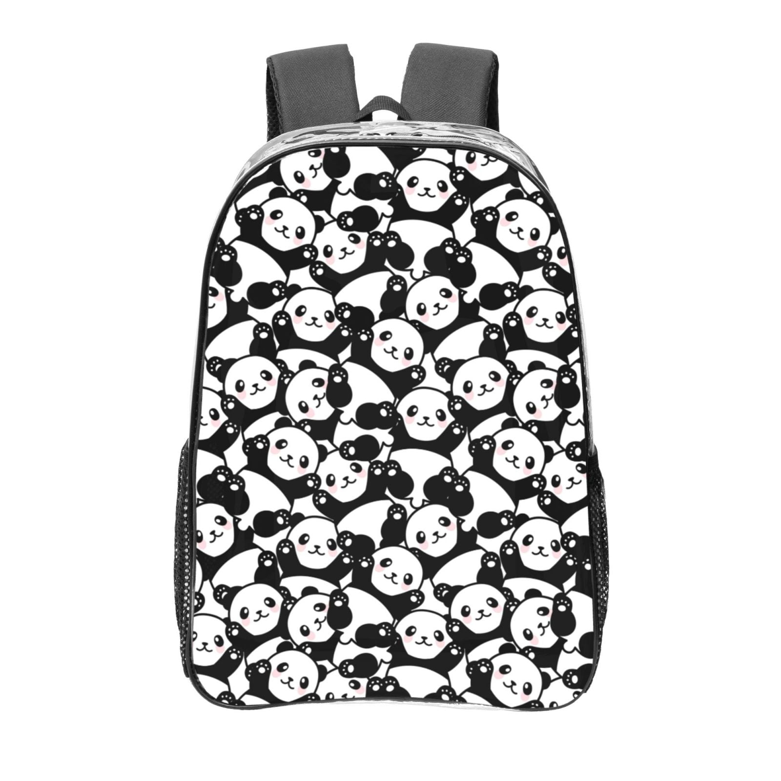 Susaid Seamless Pattern Cute Panda Print Clear Backpack See Through ...
