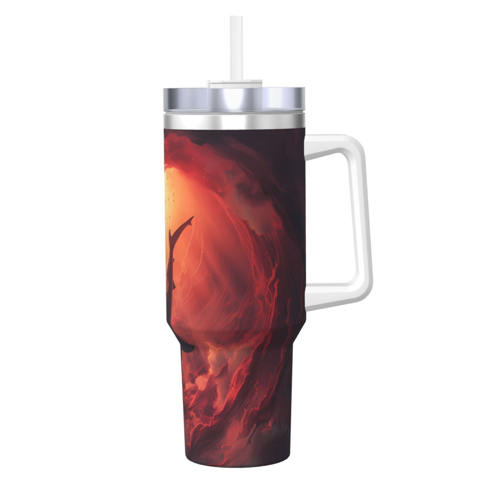 Susaid Shark Underwater Vortex Print Indoor Outdoor Straw Lid 40oz Ice ...