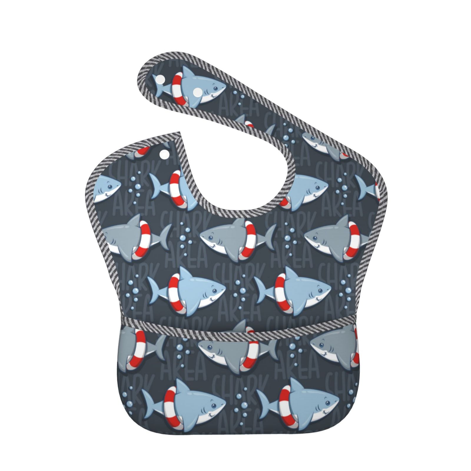 Susaid Shark Wearing Swim Ring Print Bibs for Babies Toddlers ...