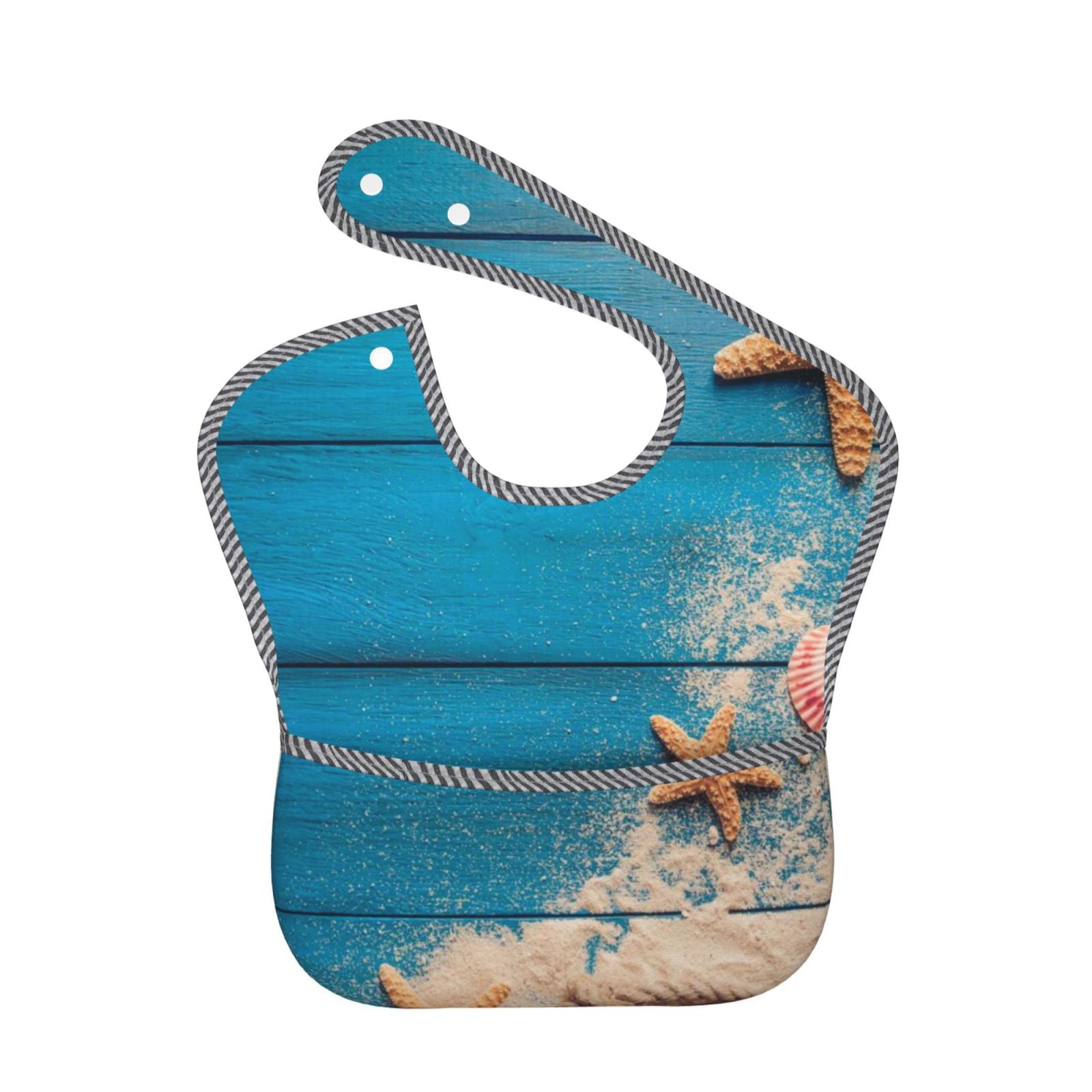 Susaid Shells and Starfish Print Bibs for Babies Toddlers Adjustable ...