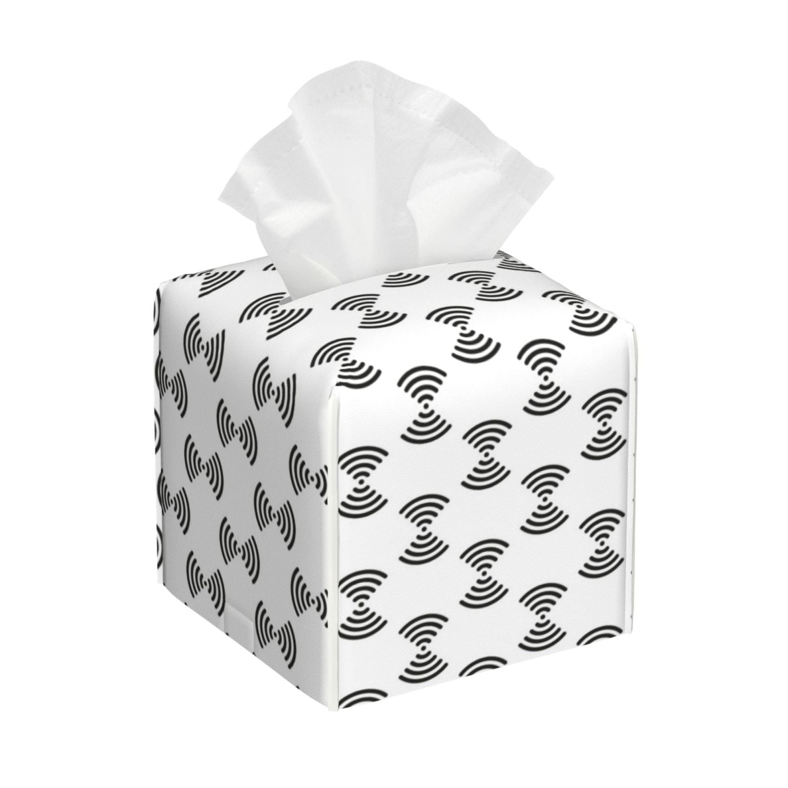 Susaid Signal Icon Print PU Leather Tissue Box Cover, Square Decorative ...