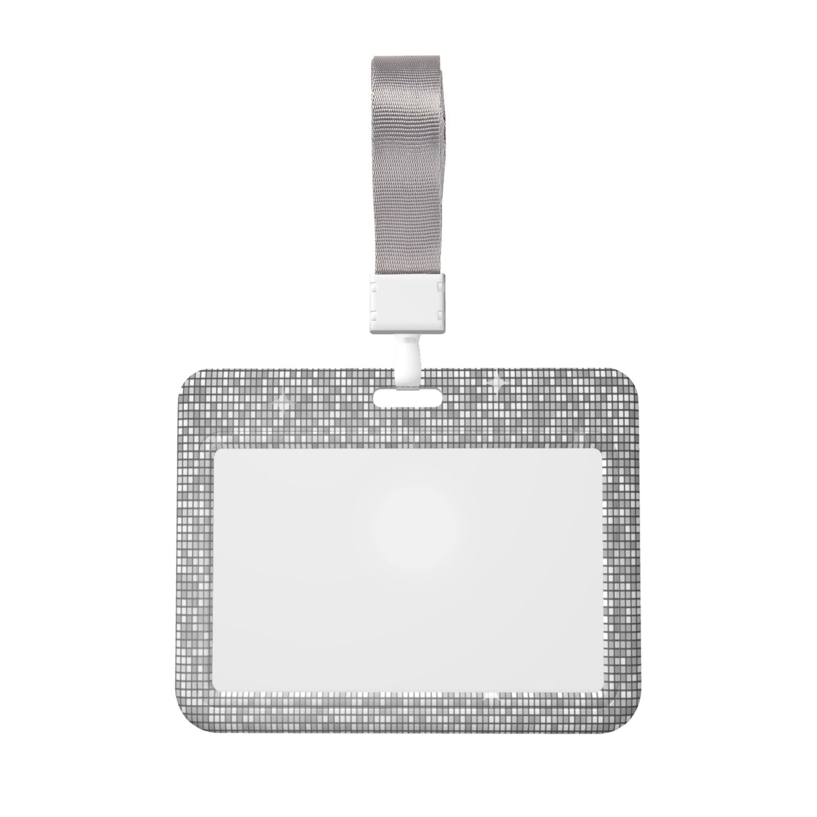 Susaid Silver Mosaic Print ID Badge Holder with Double-Sided Windows ...