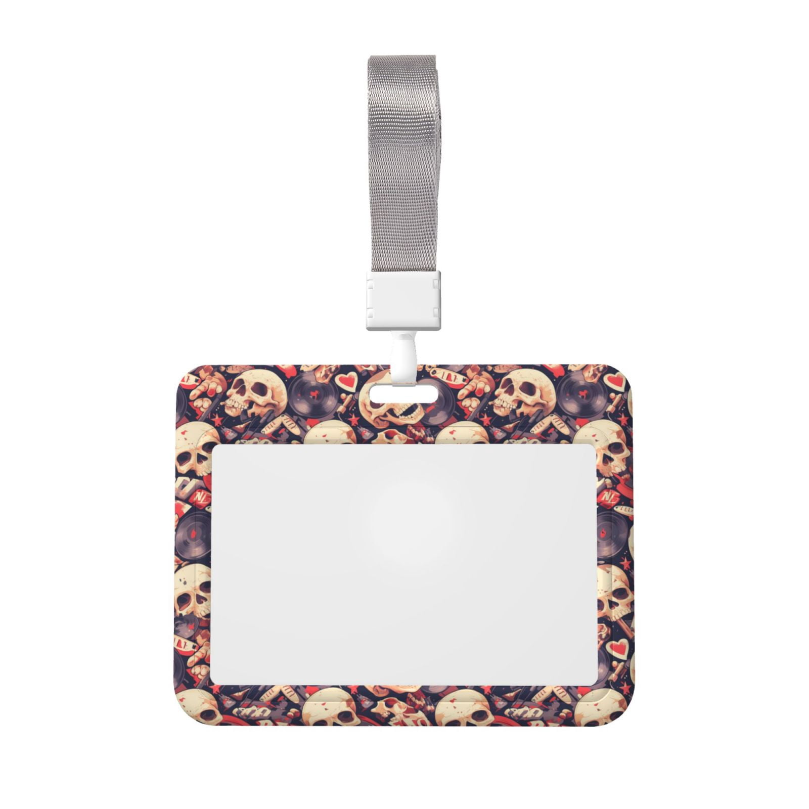 Susaid Skull rock record artist Print ID Badge Holder with Double-Sided ...