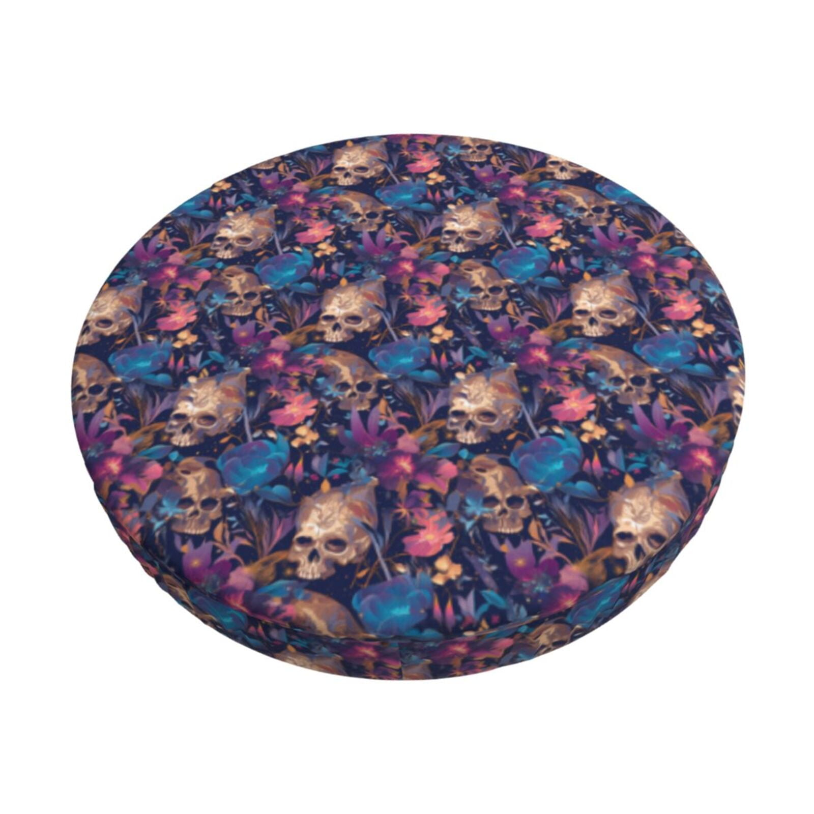 Susaid Skull starry sky flower Print Elastic Bar Stool Cover ...