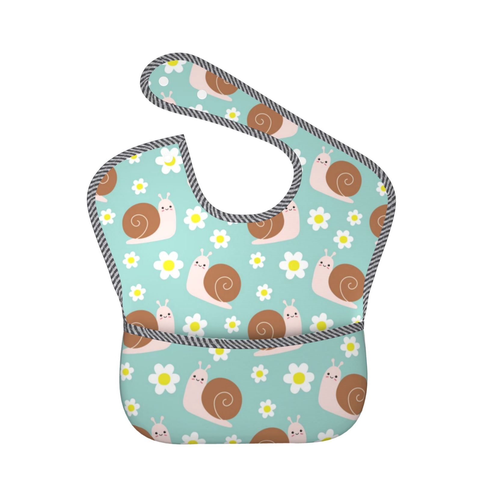 Susaid Snail And Flower Print Bibs for Babies Toddlers Adjustable ...