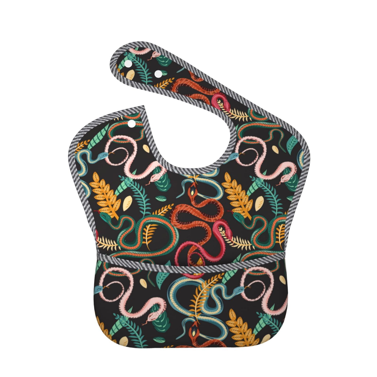 Susaid Snake And Flower Print Bibs for Babies Toddlers Adjustable ...