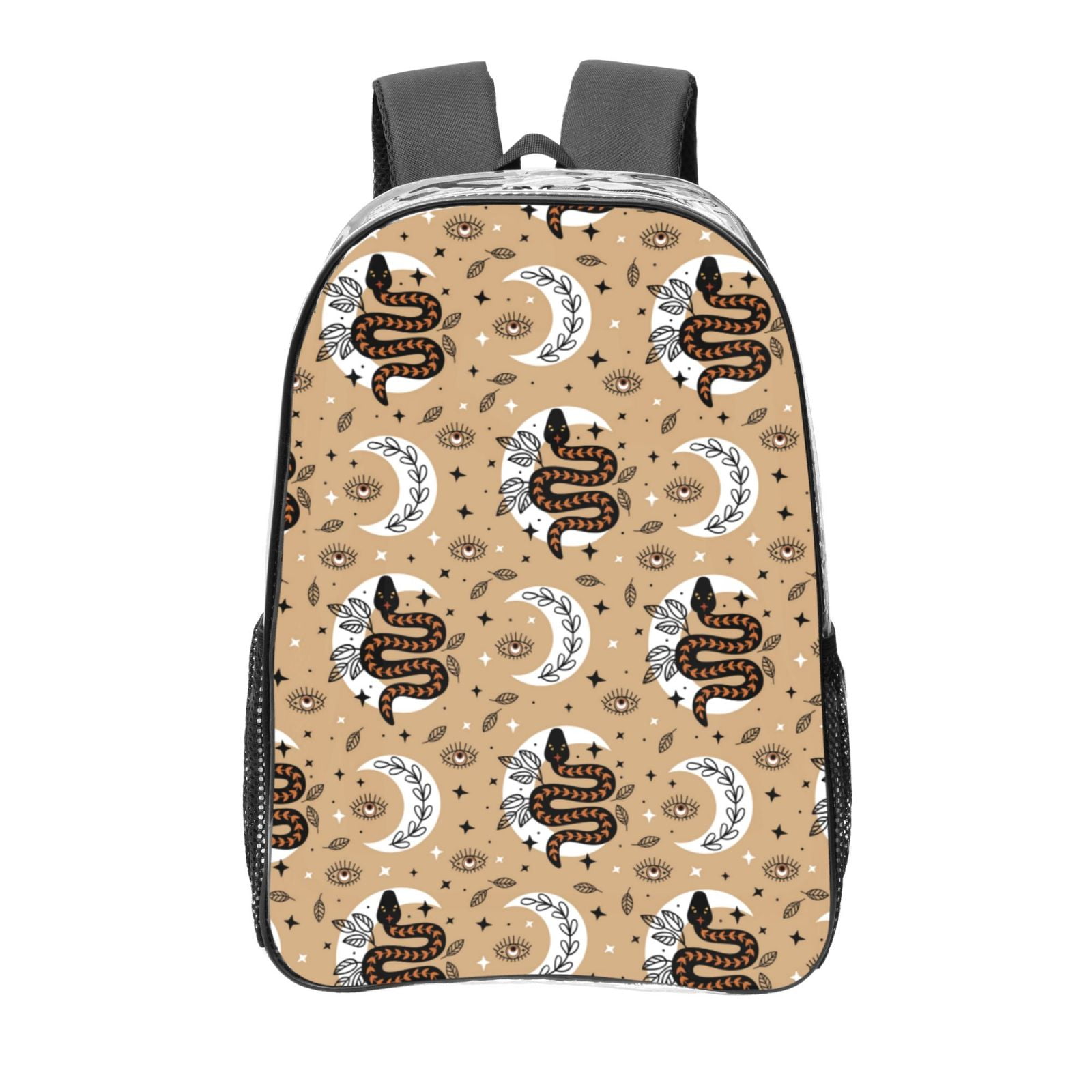 Susaid Snake And Flower Print Clear Backpack See Through Transparent ...