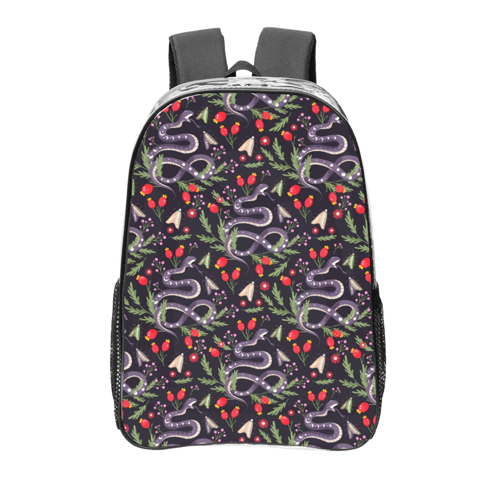 Susaid Snakes And Snake Fruit Print Clear Backpack See Through ...