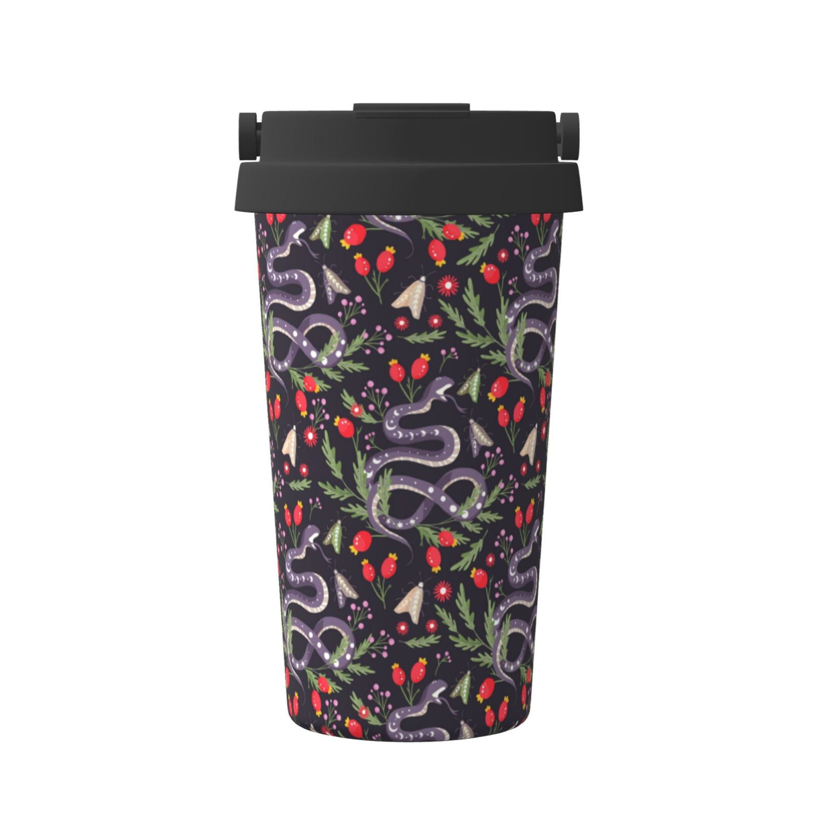 Susaid Snakes And Snake Fruit Print Coffee Travel Mug, Insulated Coffee ...