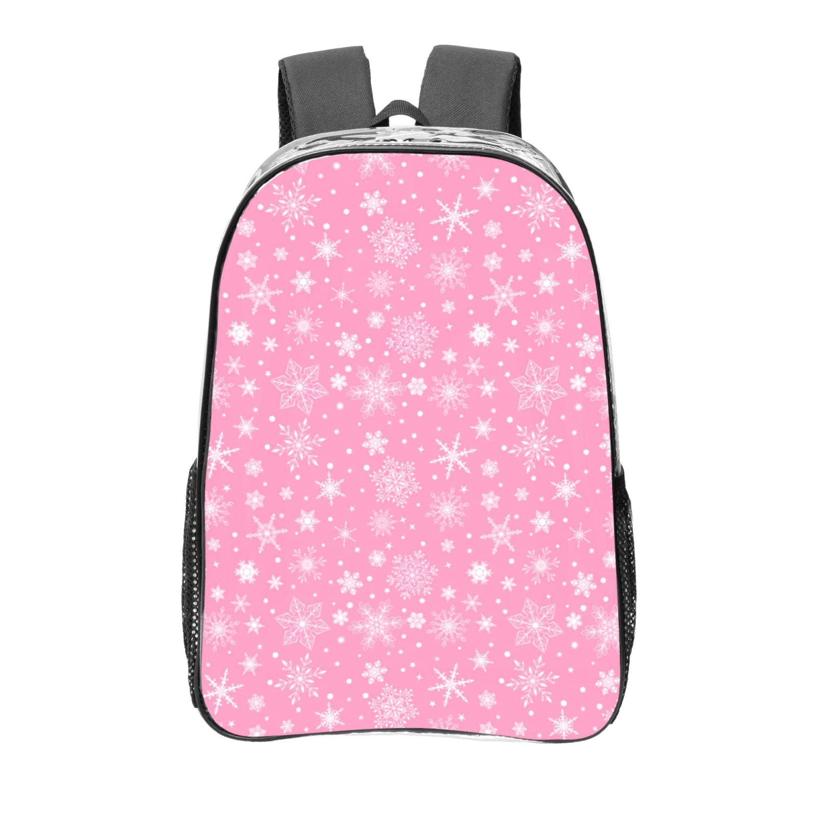 Susaid Snowflake pink backgrounds Print Clear Backpack See Through ...