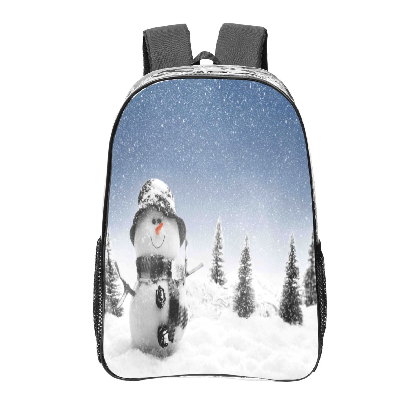 Susaid Snowman And Christmas Tree Print Clear Backpack See Through Transparent Plastic Clear ...