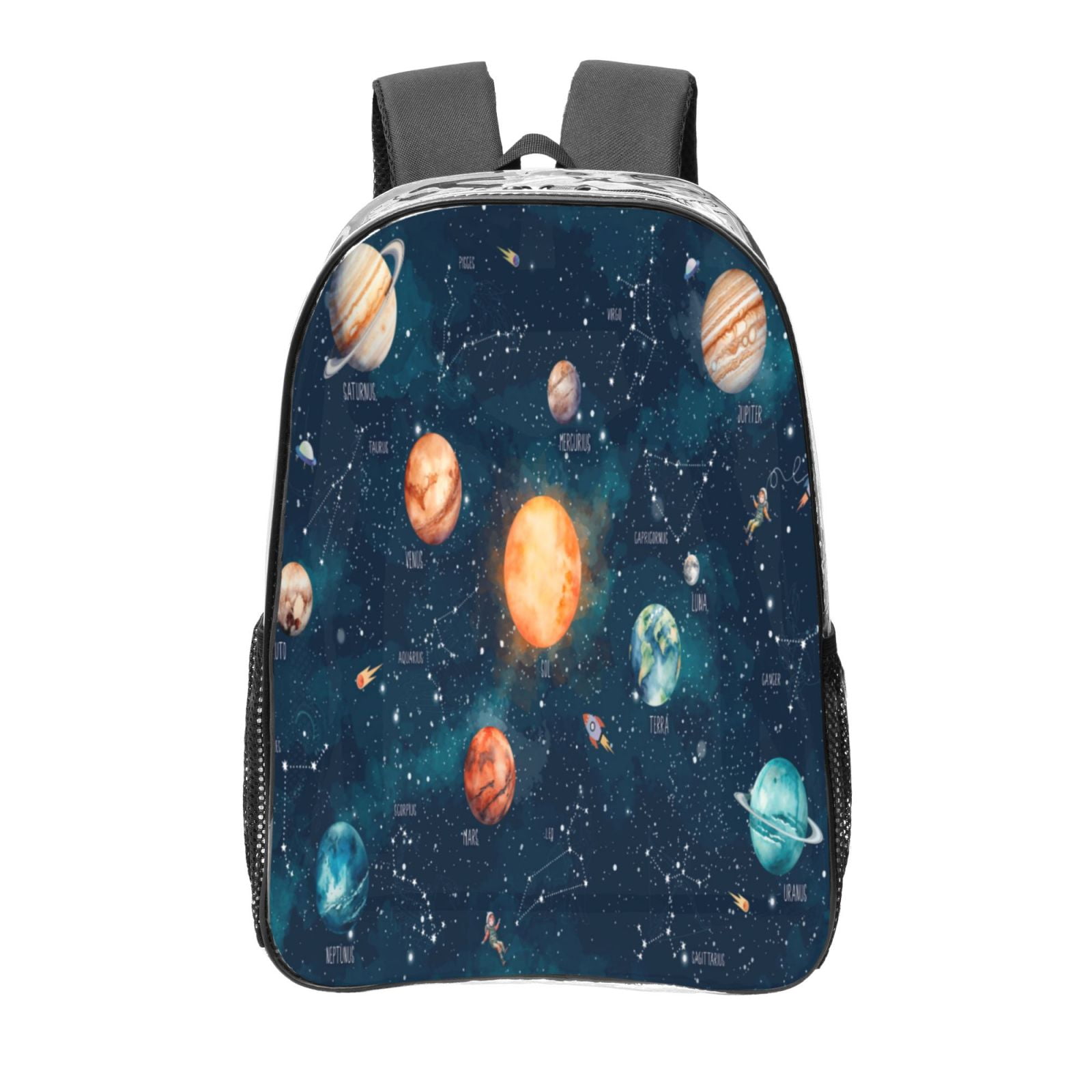 Susaid Solar System And Planets Print Clear Backpack See Through ...