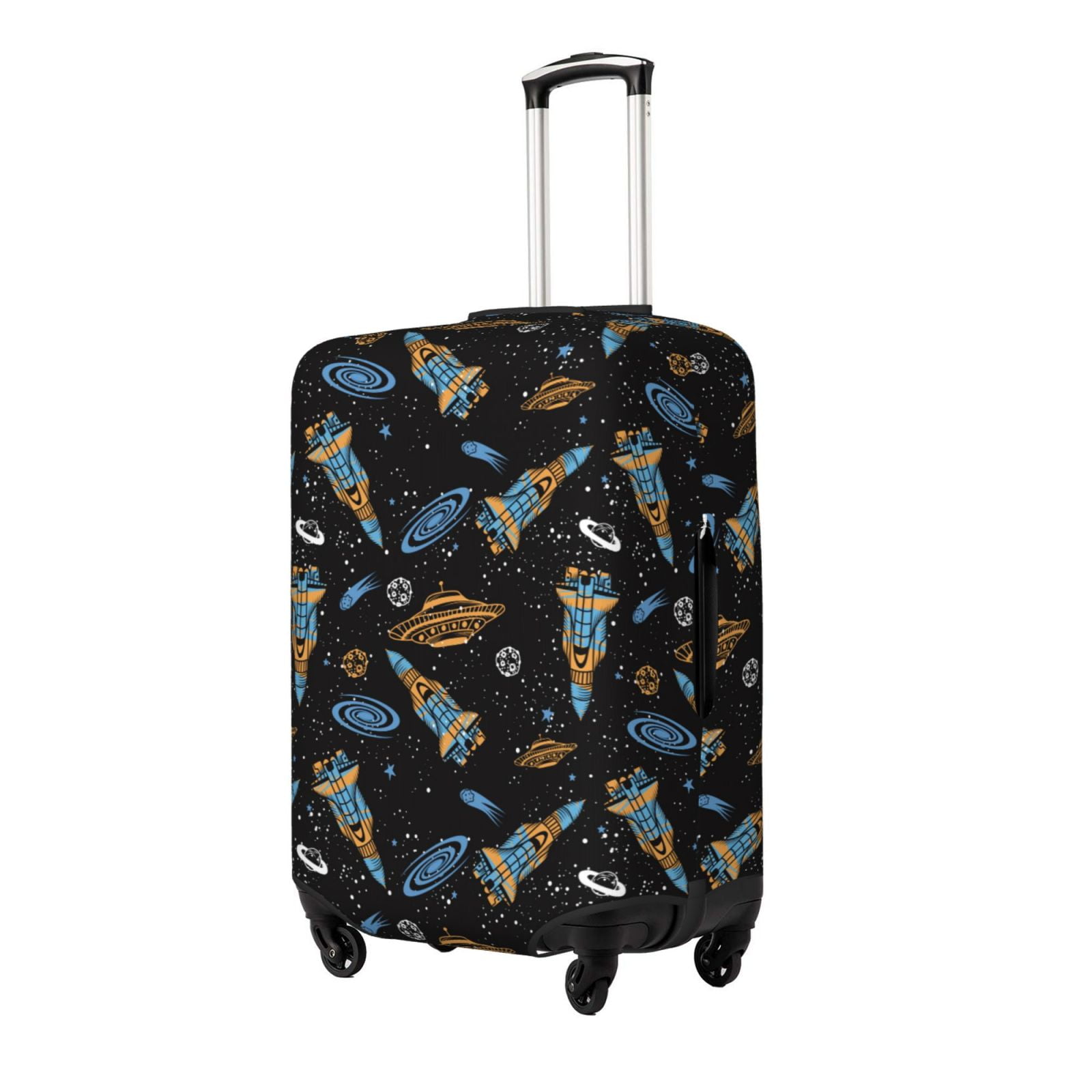 Susaid Space Rocket Print Elastic Washable Suitcase Cover with Hidden ...