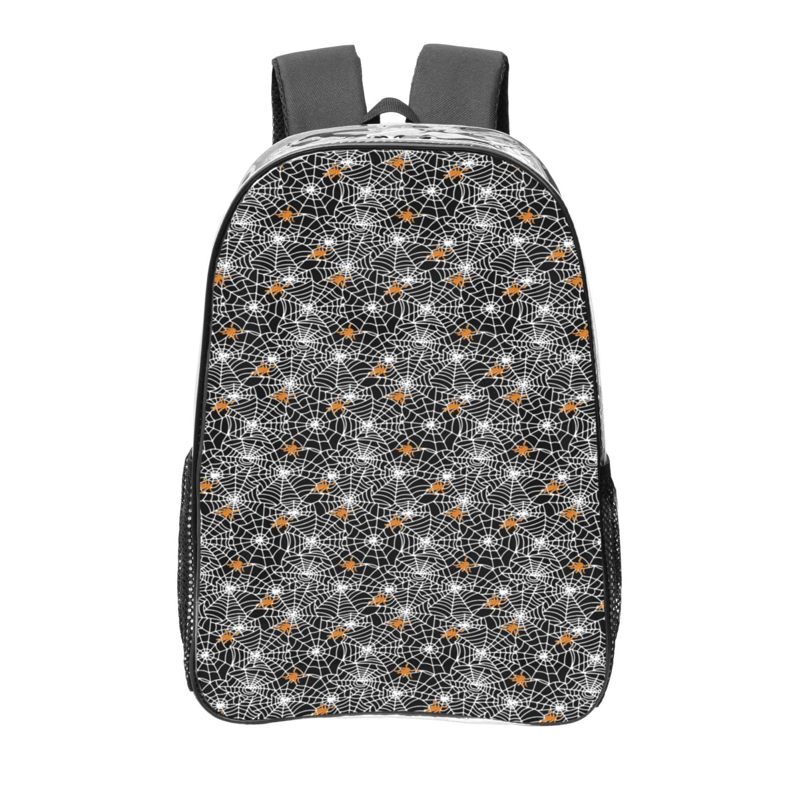 Susaid Spider Cobweb Print Clear Backpack See Through Transparent ...