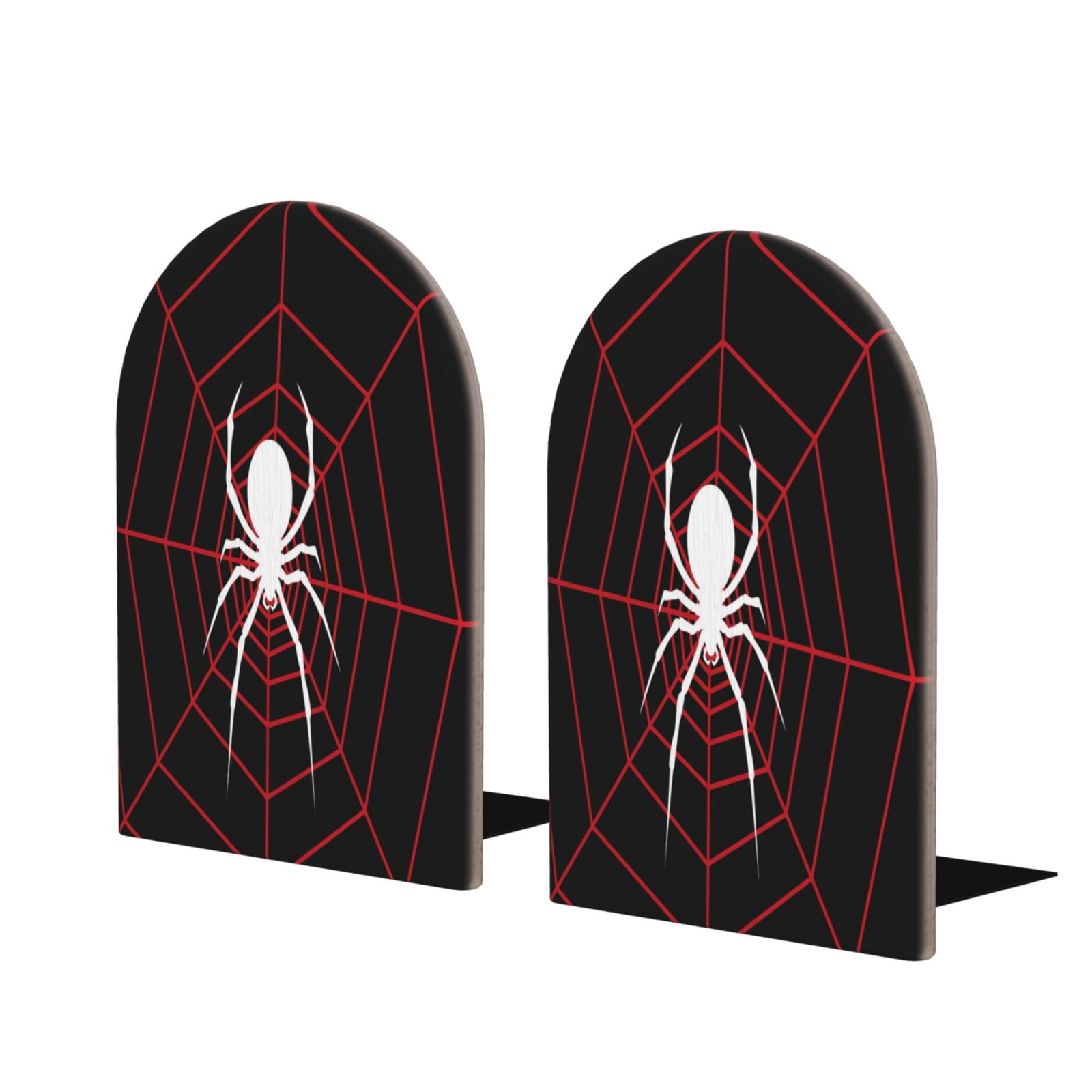 Susaid Spider On The Web Print Wooden Bookends Decorative Book Ends for ...