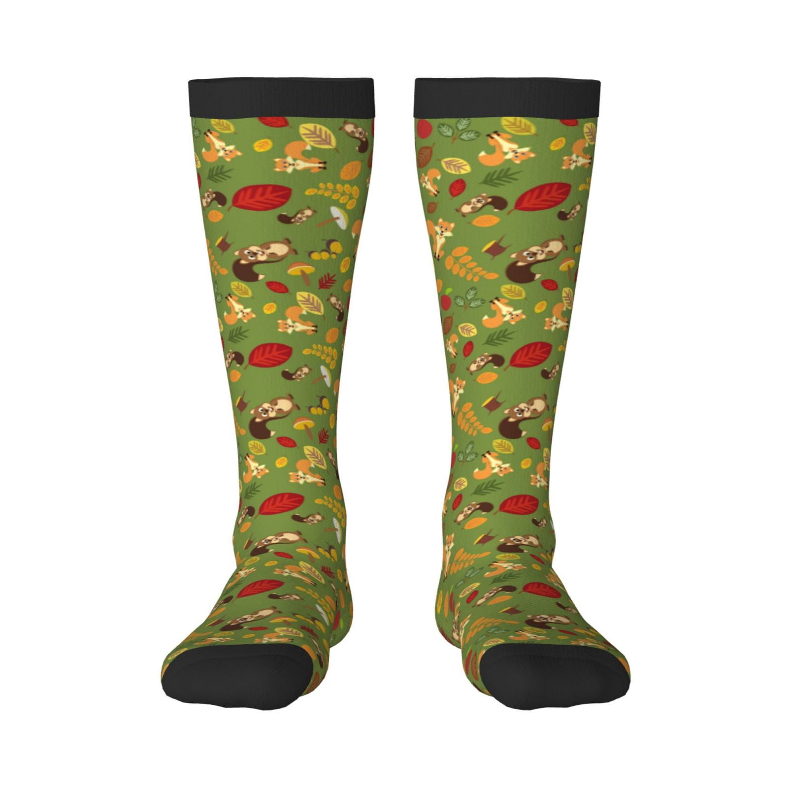Susaid Squirrel And Fox In The Forest Print Thermal Winter Socks for Men and Women, Warm Crew ...