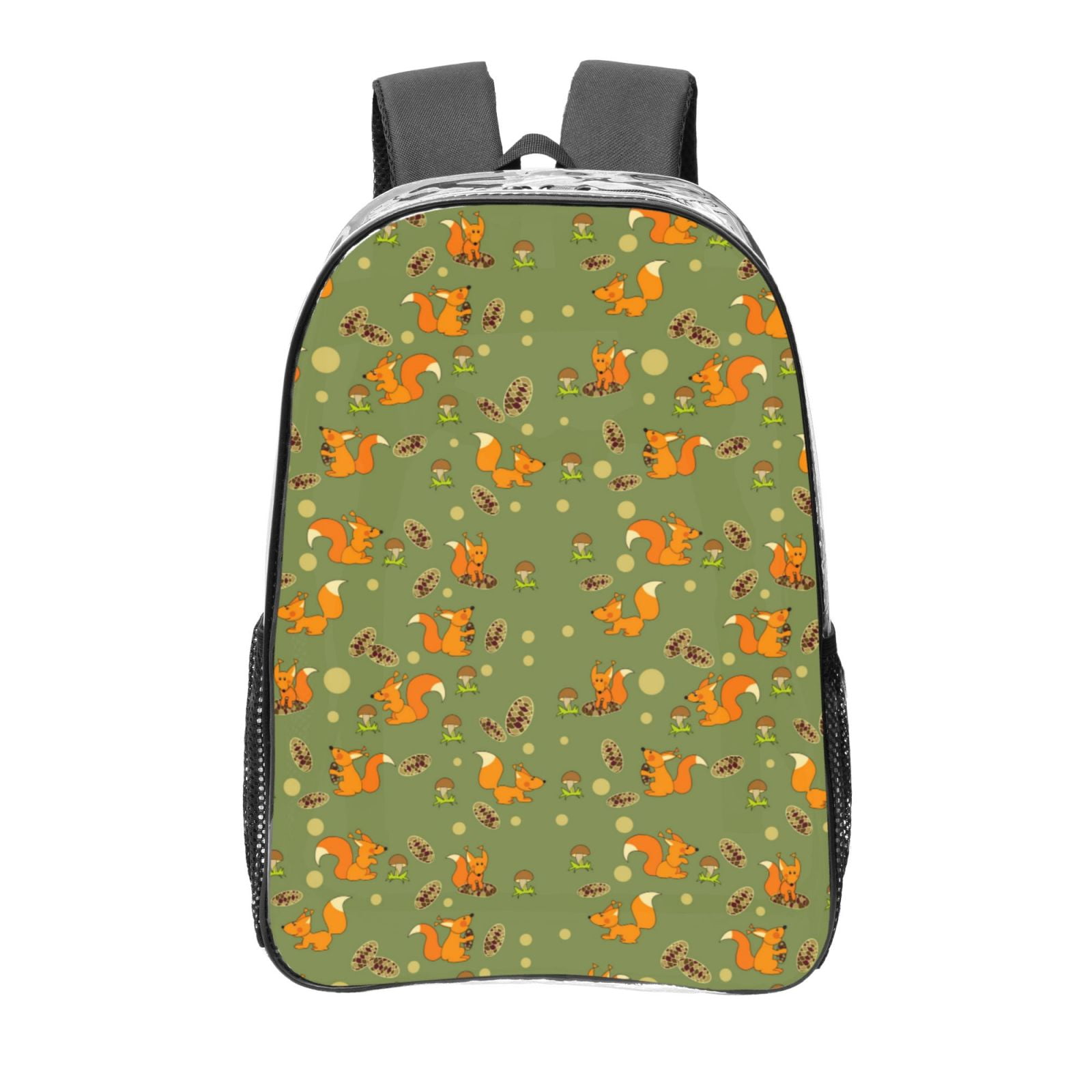 Susaid Squirrel And Nuts Print Clear Backpack See Through Transparent ...