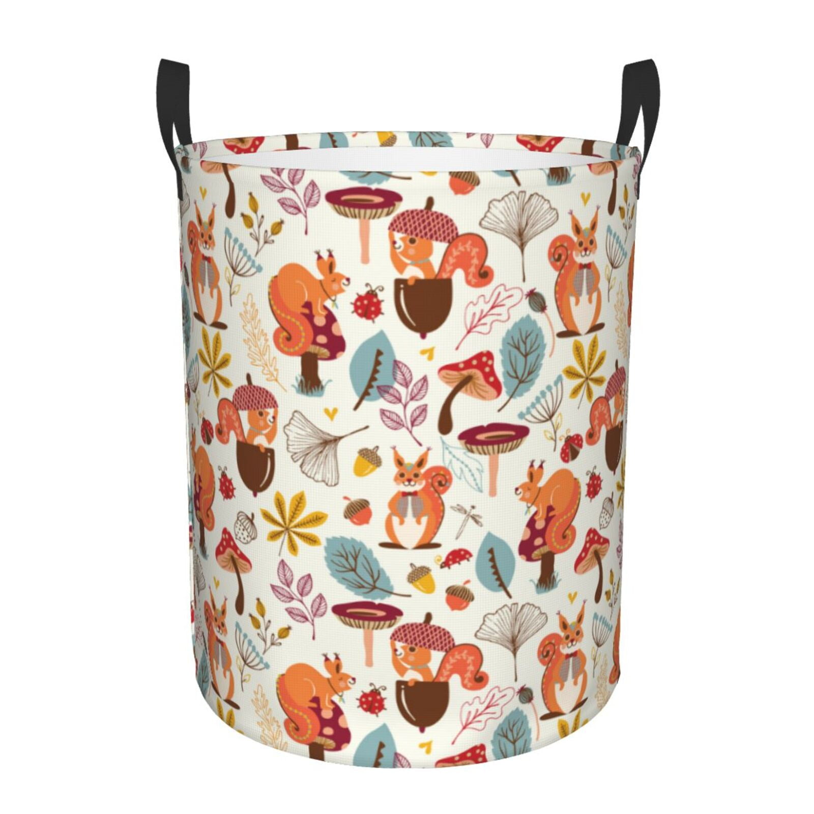 Susaid Squirrel Nuts Mushroom Print Waterproof Oxford Cloth Storage ...