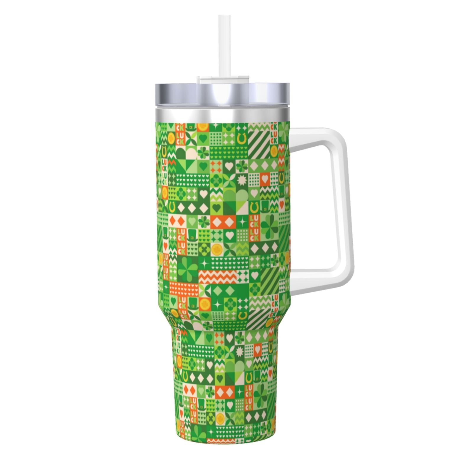 Susaid St Patrick's Day6 Print Indoor Outdoor Straw Lid 40oz Ice Bully ...