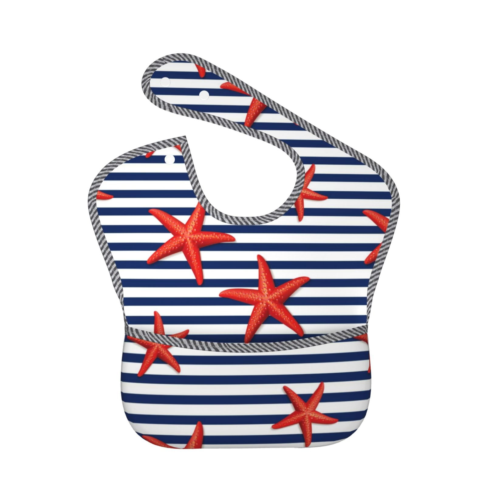 Susaid Starfish Navy Blue Stripe Print Bibs for Babies Toddlers ...