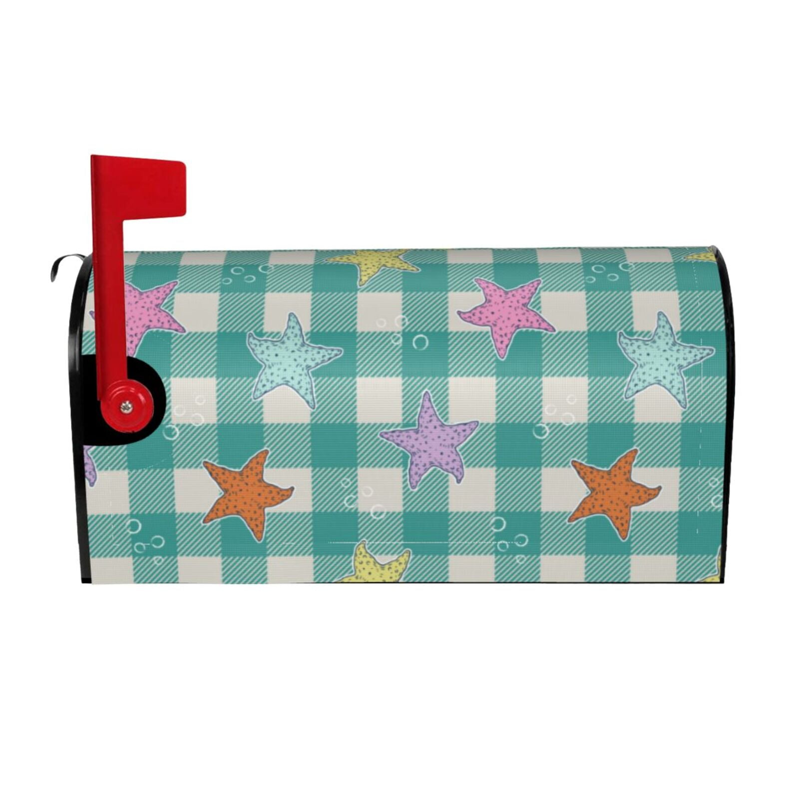 Susaid Starfish On Checkered Background Print Mailbox Covers,Magnetic ...