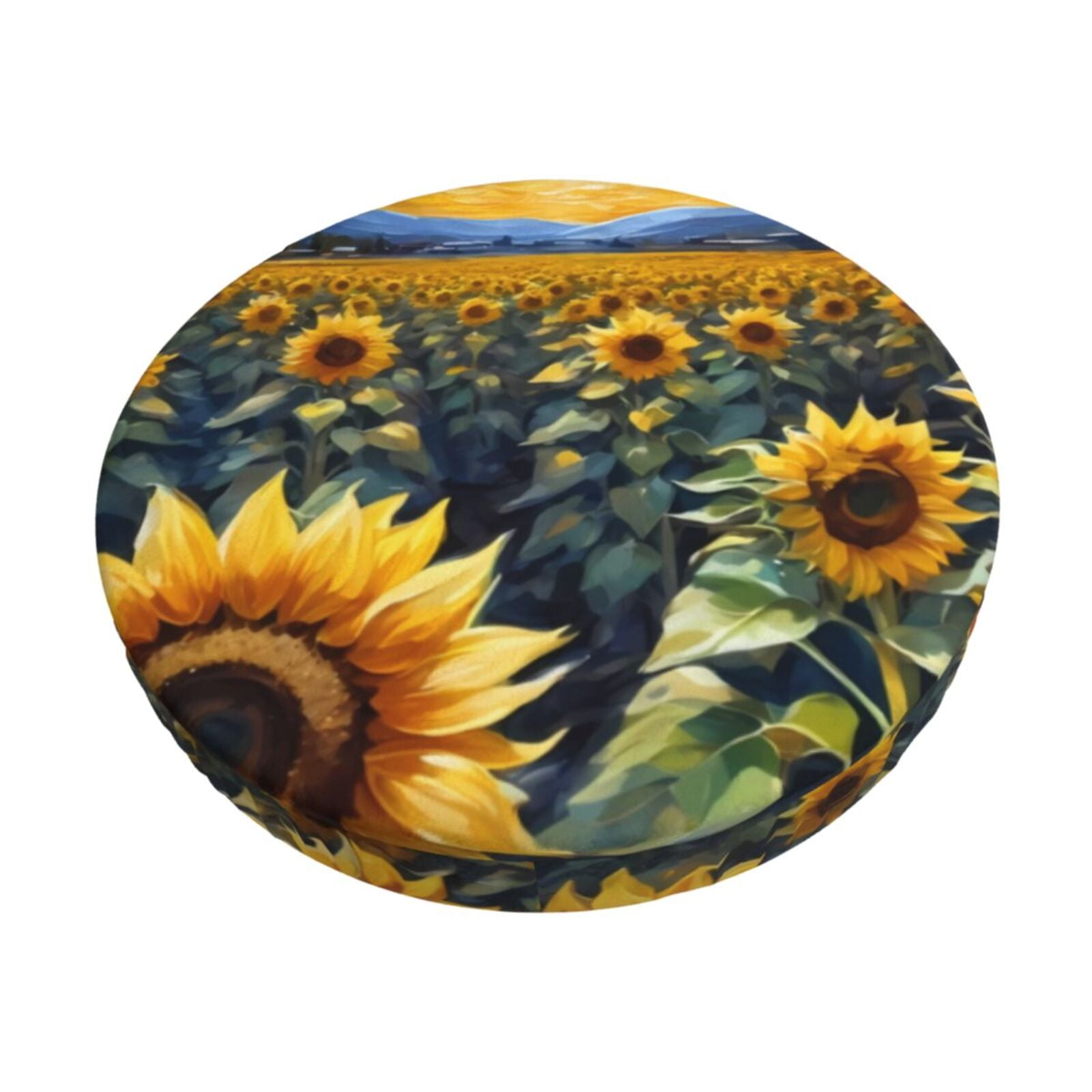 Susaid Starry Sky Moon Sunflower Print Elastic Bar Stool Cover ...