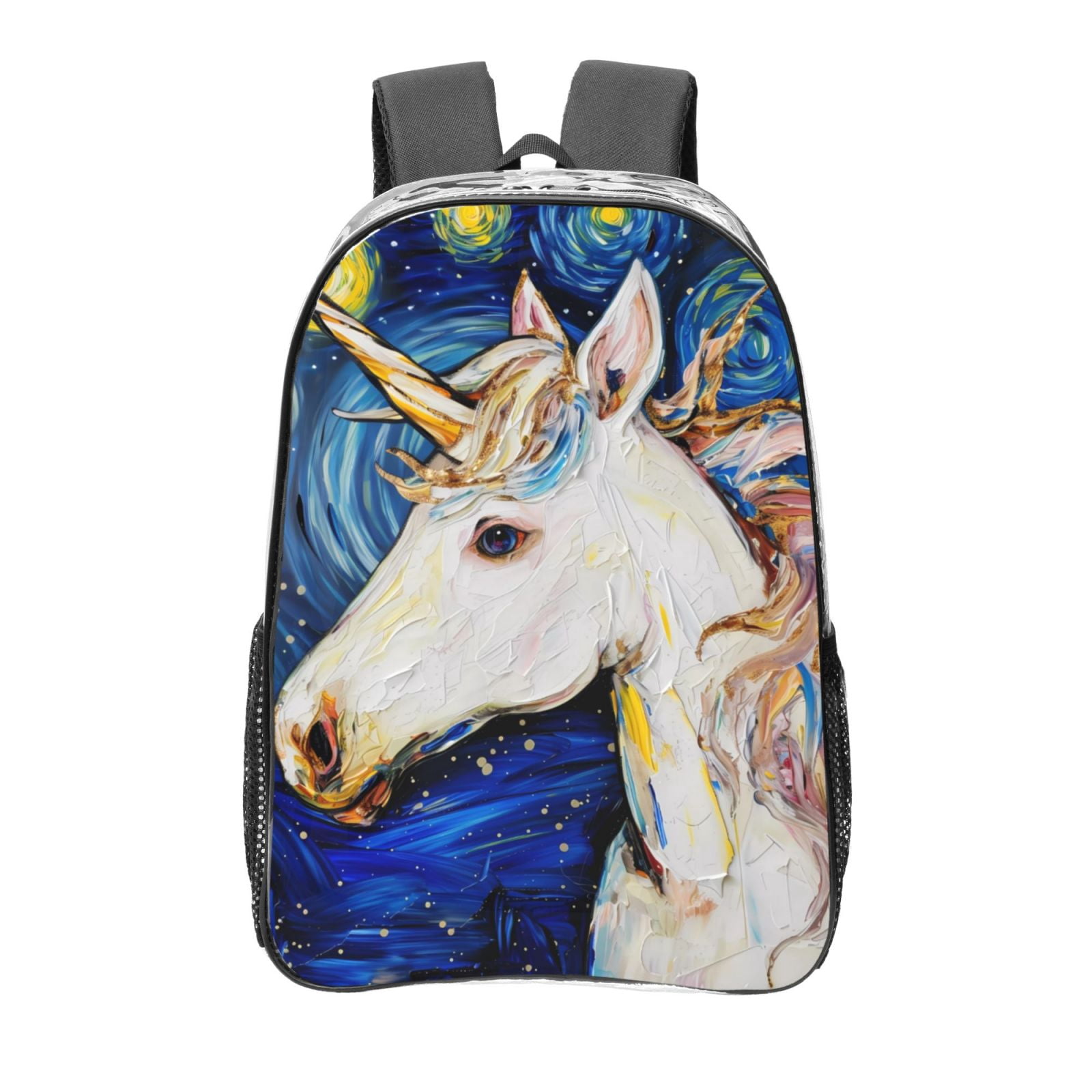Susaid Starry White Horse Print Clear Backpack See Through Transparent ...
