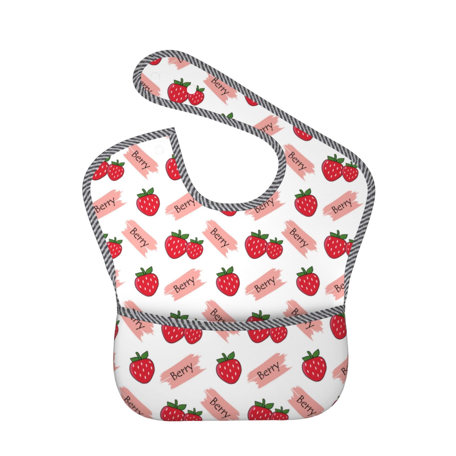 Susaid Strawberry Print Bibs for Babies Toddlers Adjustable Waterproof ...