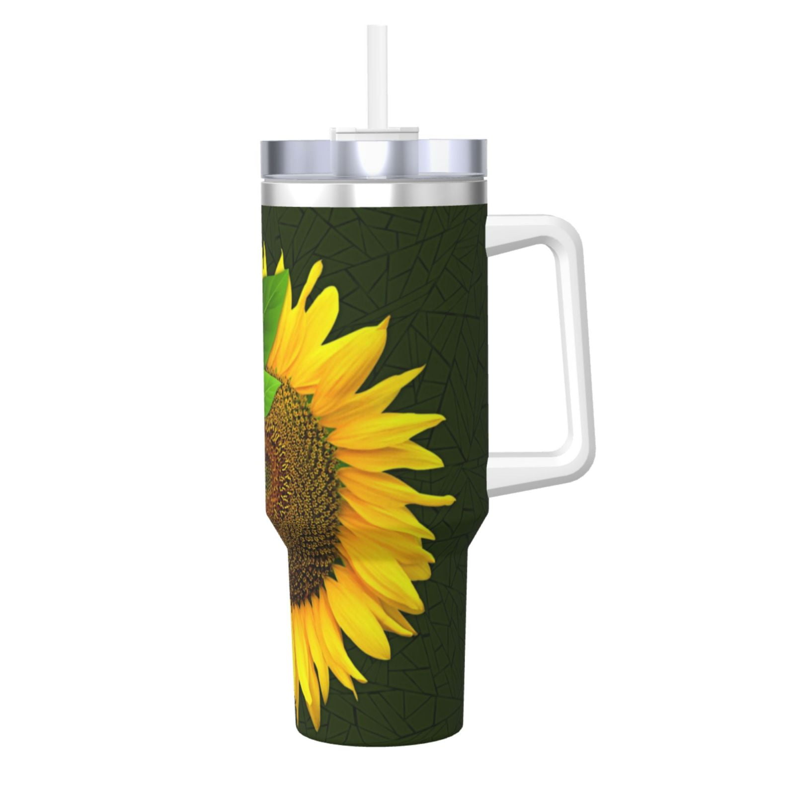 Susaid Sunflower Print Indoor Outdoor Straw Lid 40oz Ice Bully With ...
