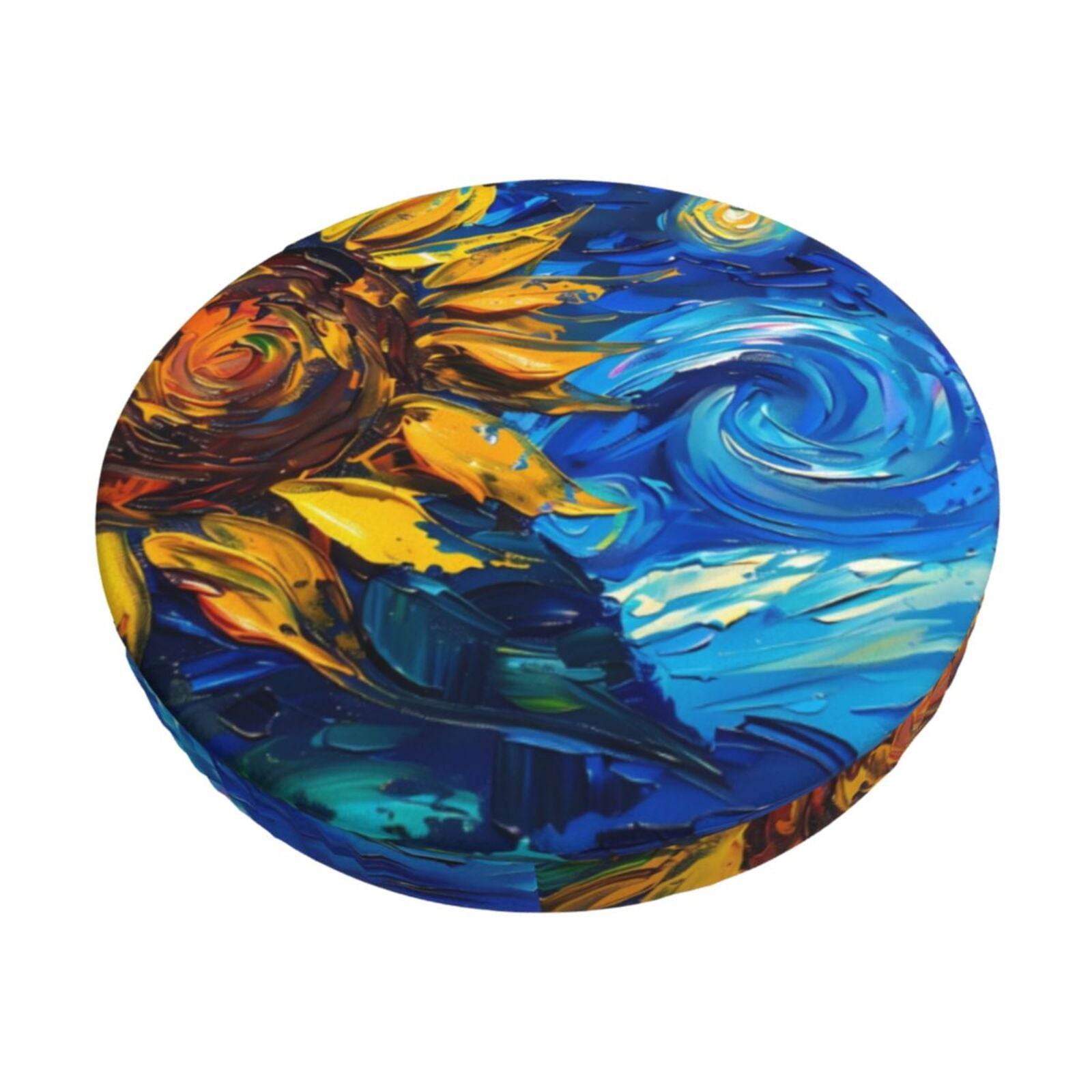Susaid Sunflower Starry Night Vibes Print Elastic Bar Stool Cover ...