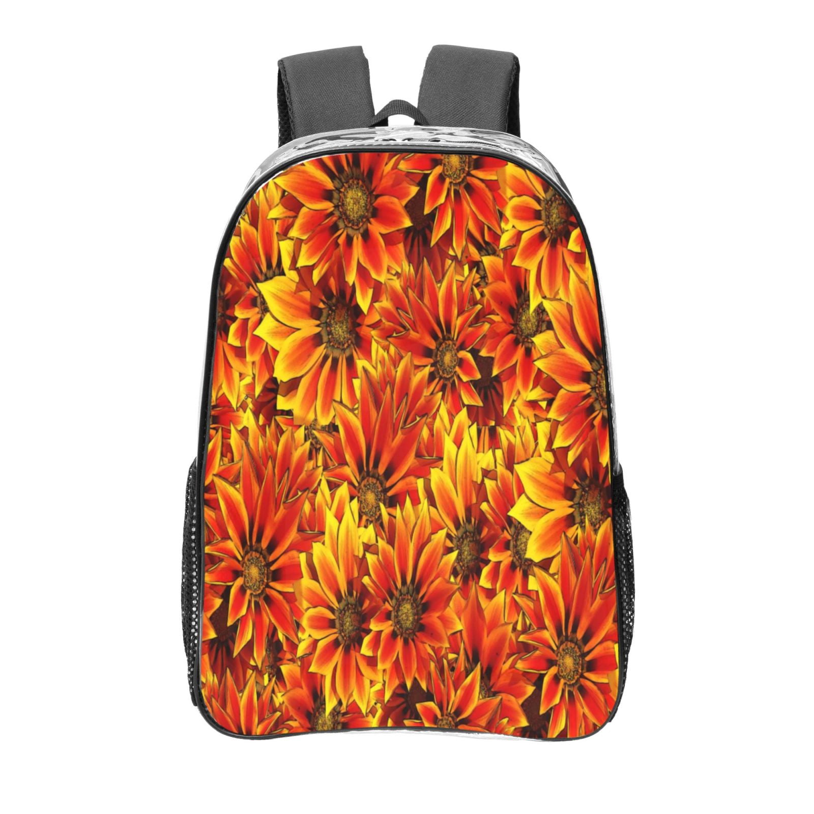Susaid Sunflower4 Print Clear Backpack See Through Transparent Plastic ...