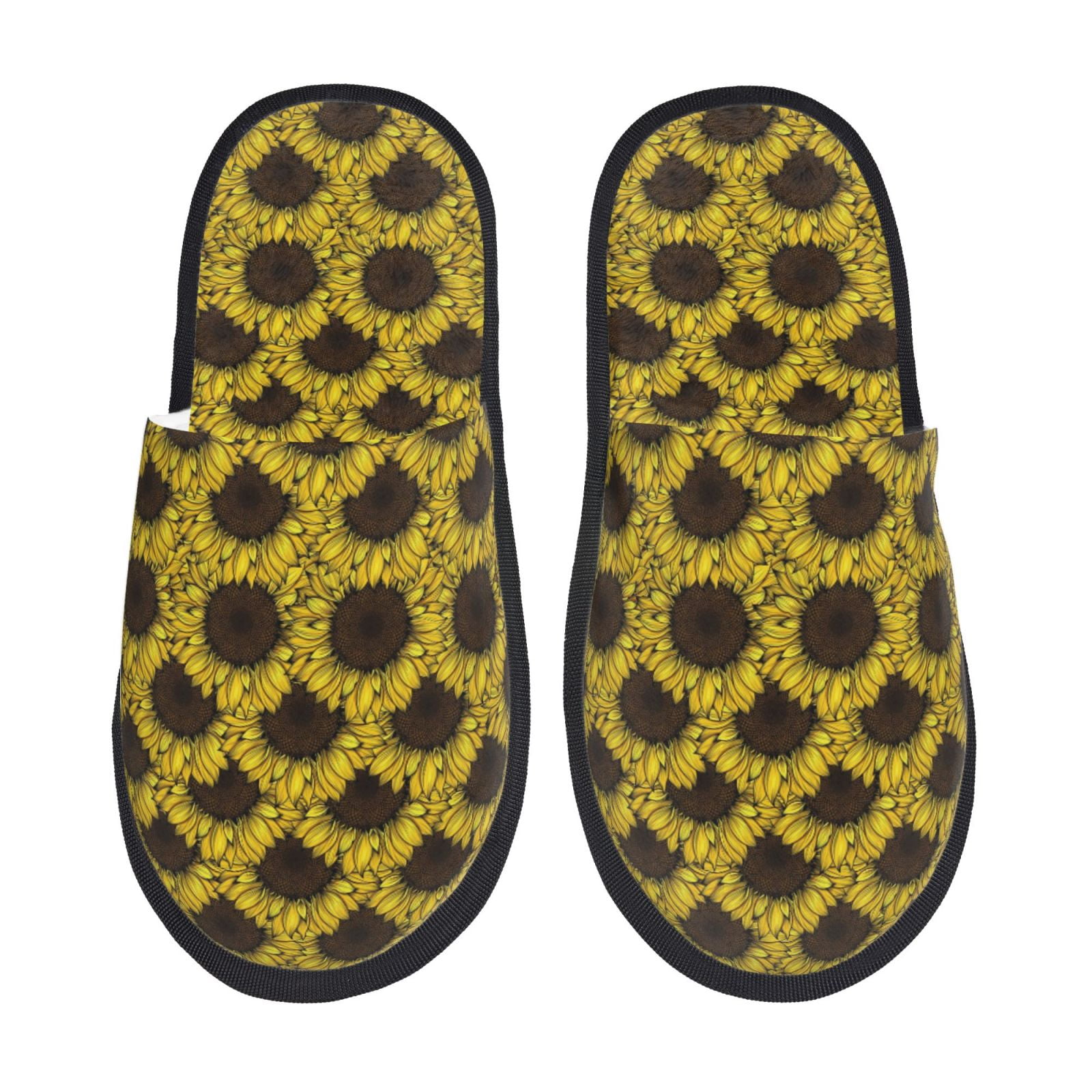 Susaid Sunflowers 3 Print Fuzzy Slippers for Women and Men, Warm Anti ...