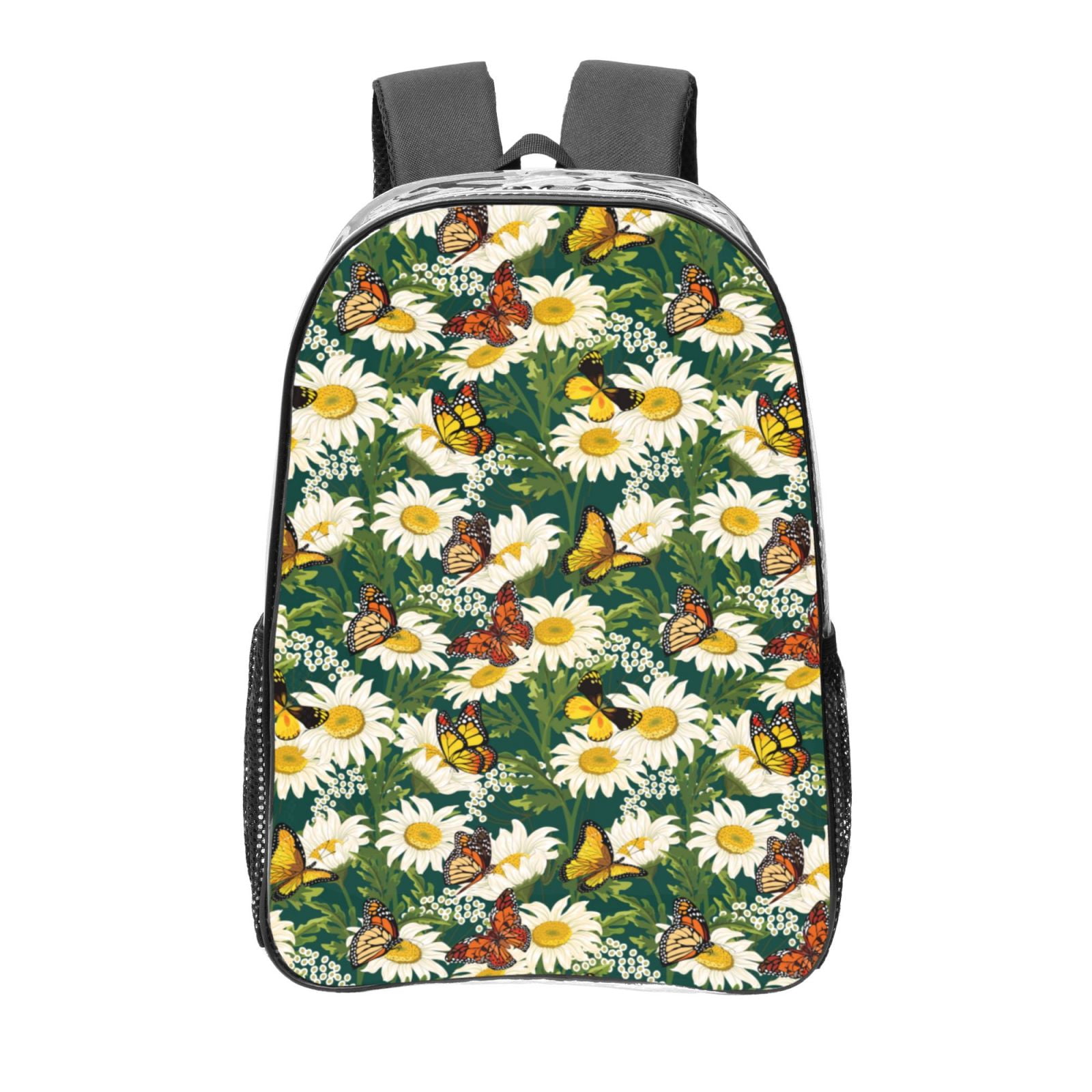 Susaid Sunflowers And Butterflies Print Clear Backpack See Through ...