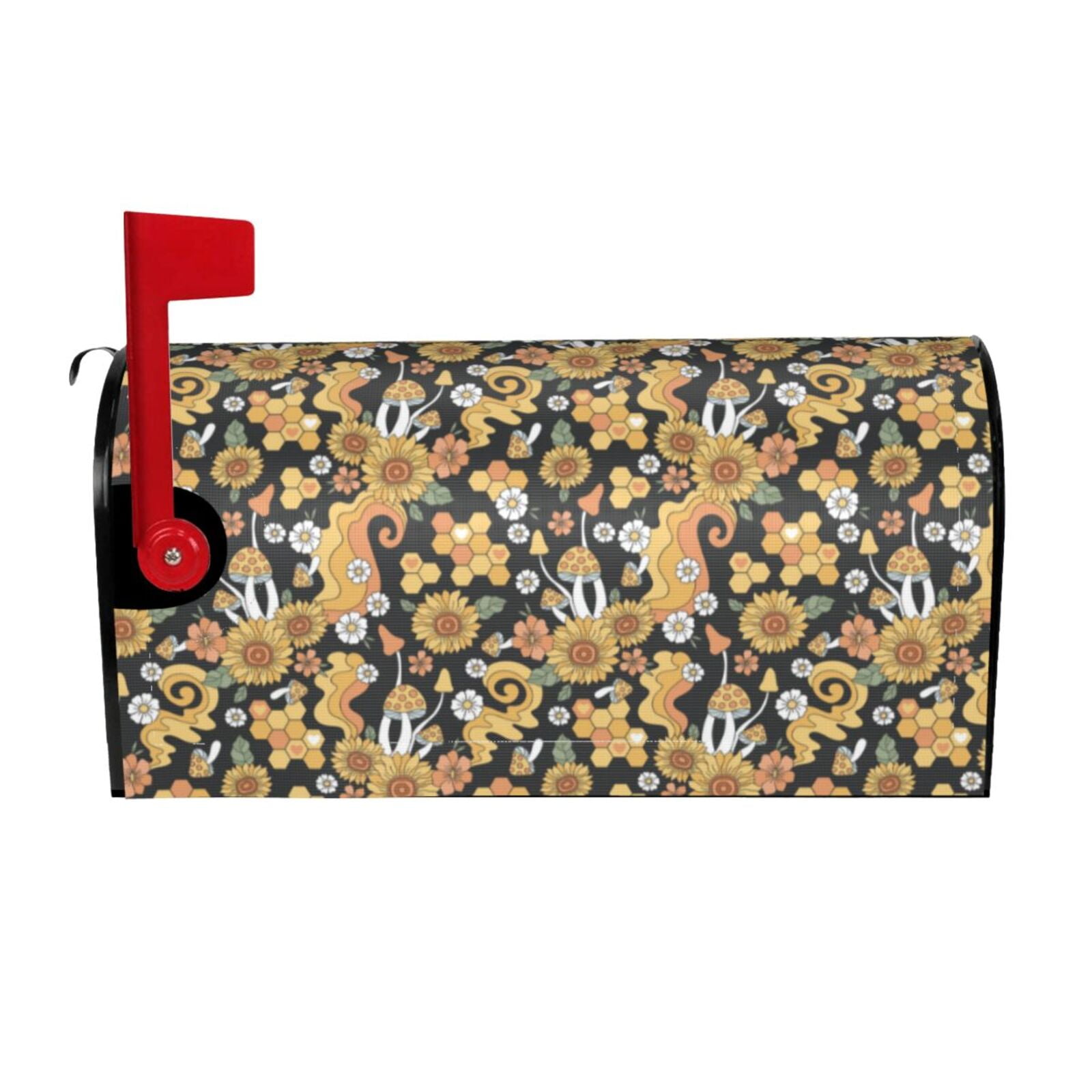Susaid Sunflowers Bee Print Mailbox Covers,Magnetic Waterproof Oxford ...