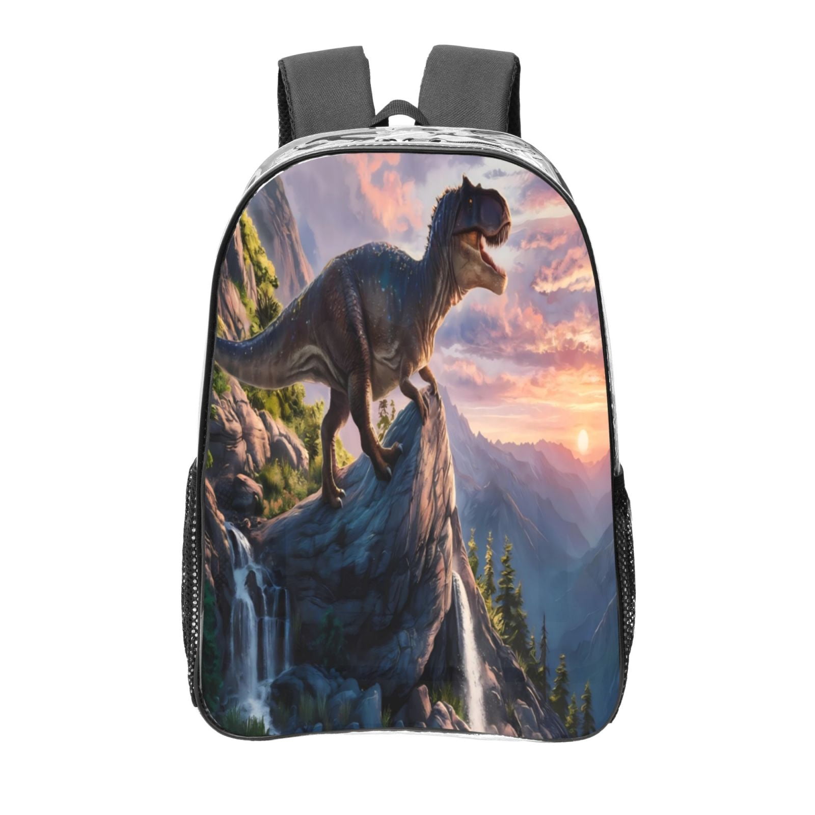 Susaid Sunset Cliff Dinosaur Print Clear Backpack See Through ...