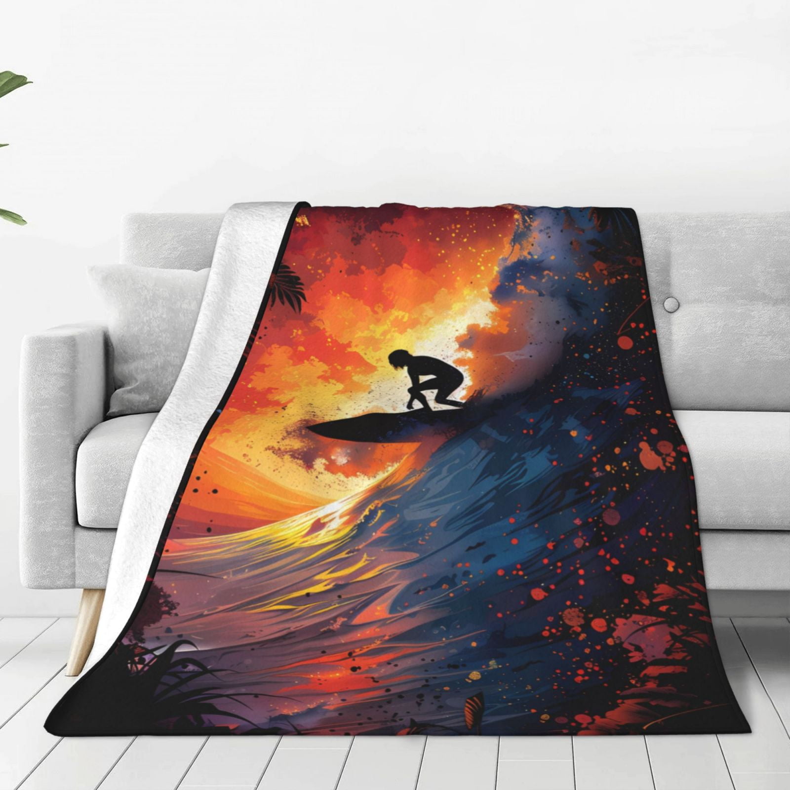Susaid Sunset Surfing Silhouette Print Microfiber Cleaning Cloth, Multi ...