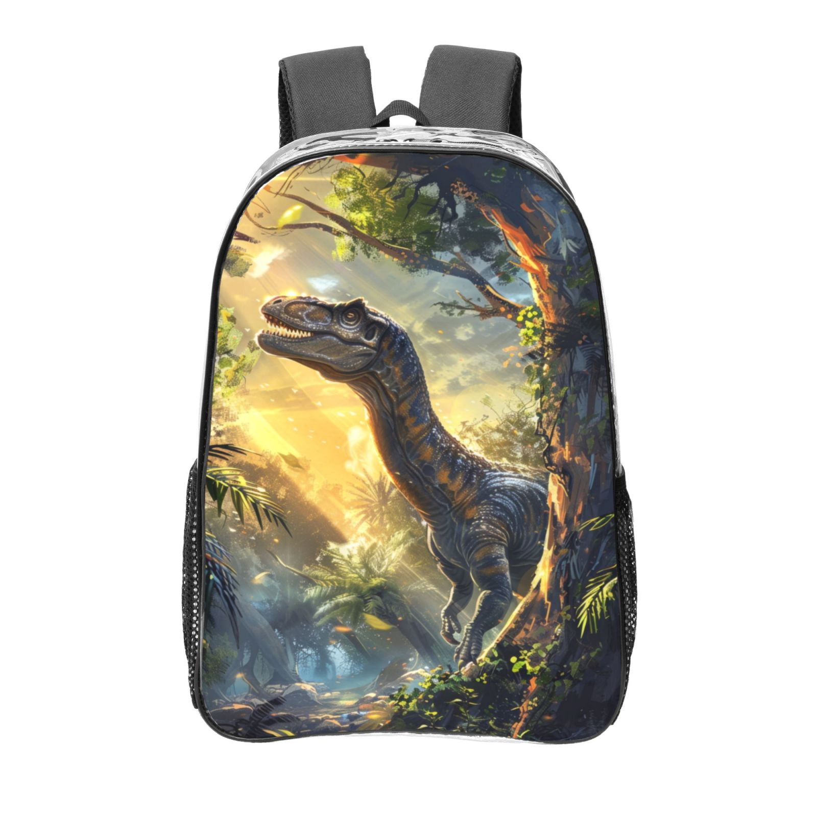 Susaid Sunshine Jungle Dinosaur Print Clear Backpack See Through ...