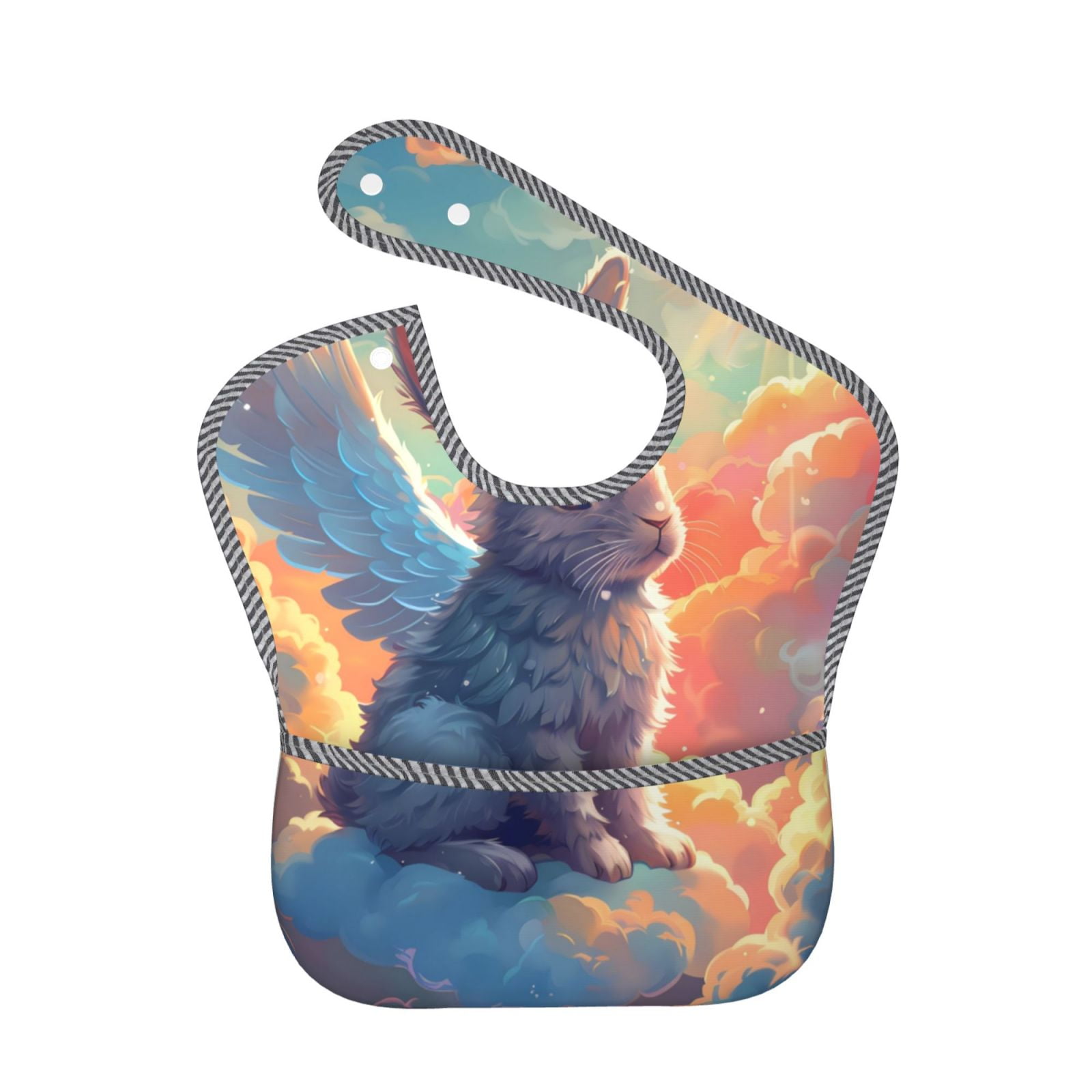 Susaid Sunshine Winged Rabbit Print Bibs for Babies Toddlers Adjustable ...