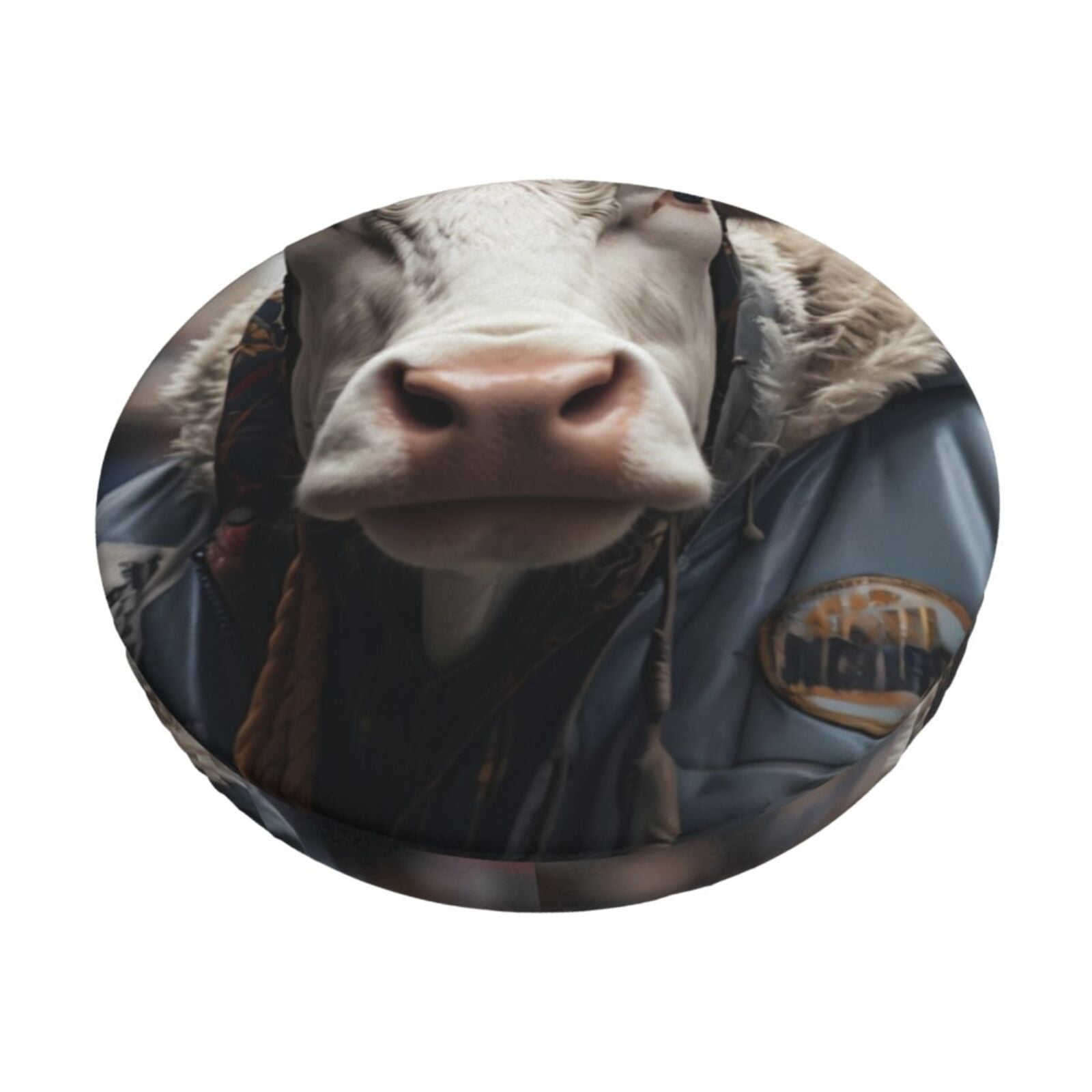 Susaid Surrealist Cow Print Elastic Bar Stool Cover Personalized ...