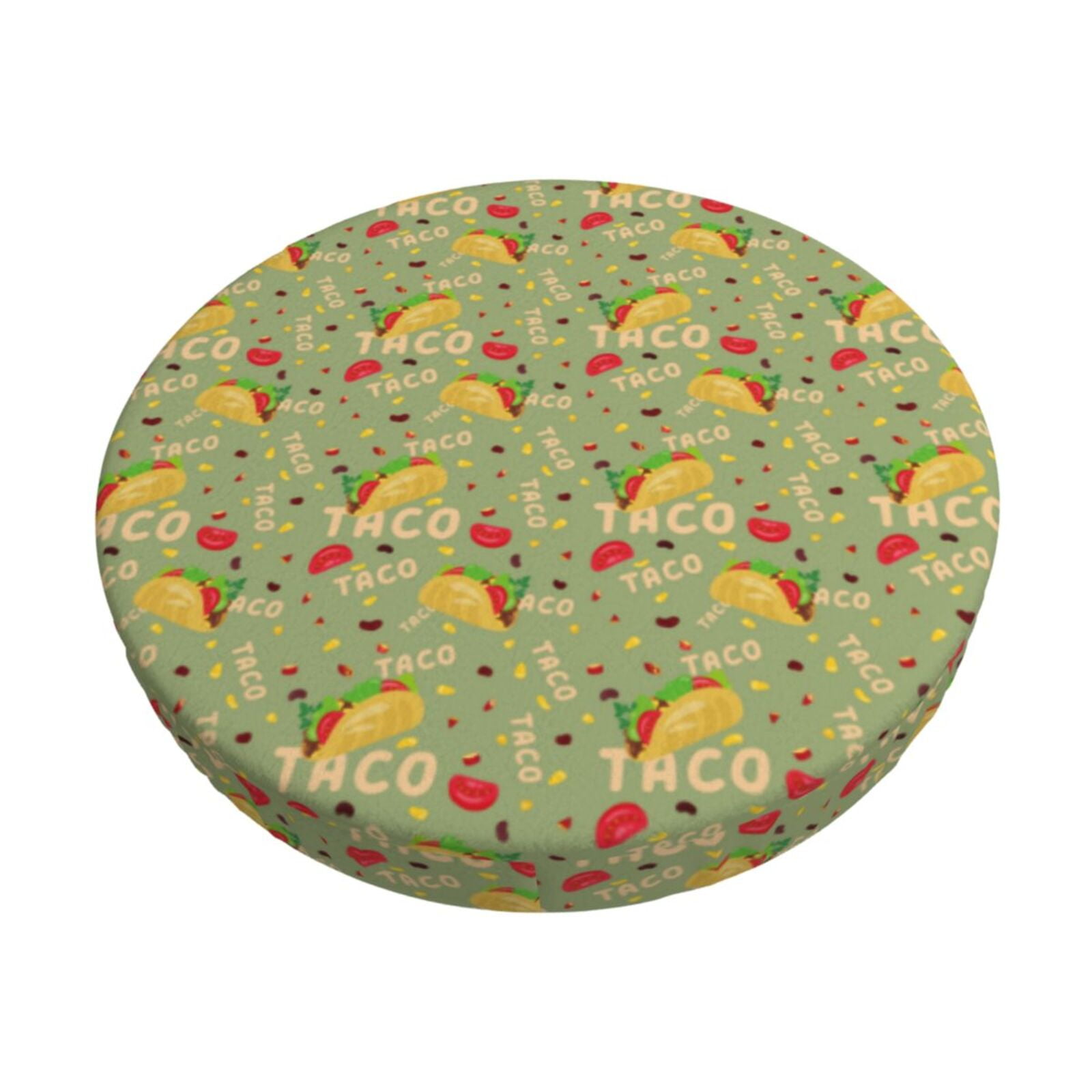 Susaid Taco Print Elastic Bar Stool Cover Personalized Washable Stool ...